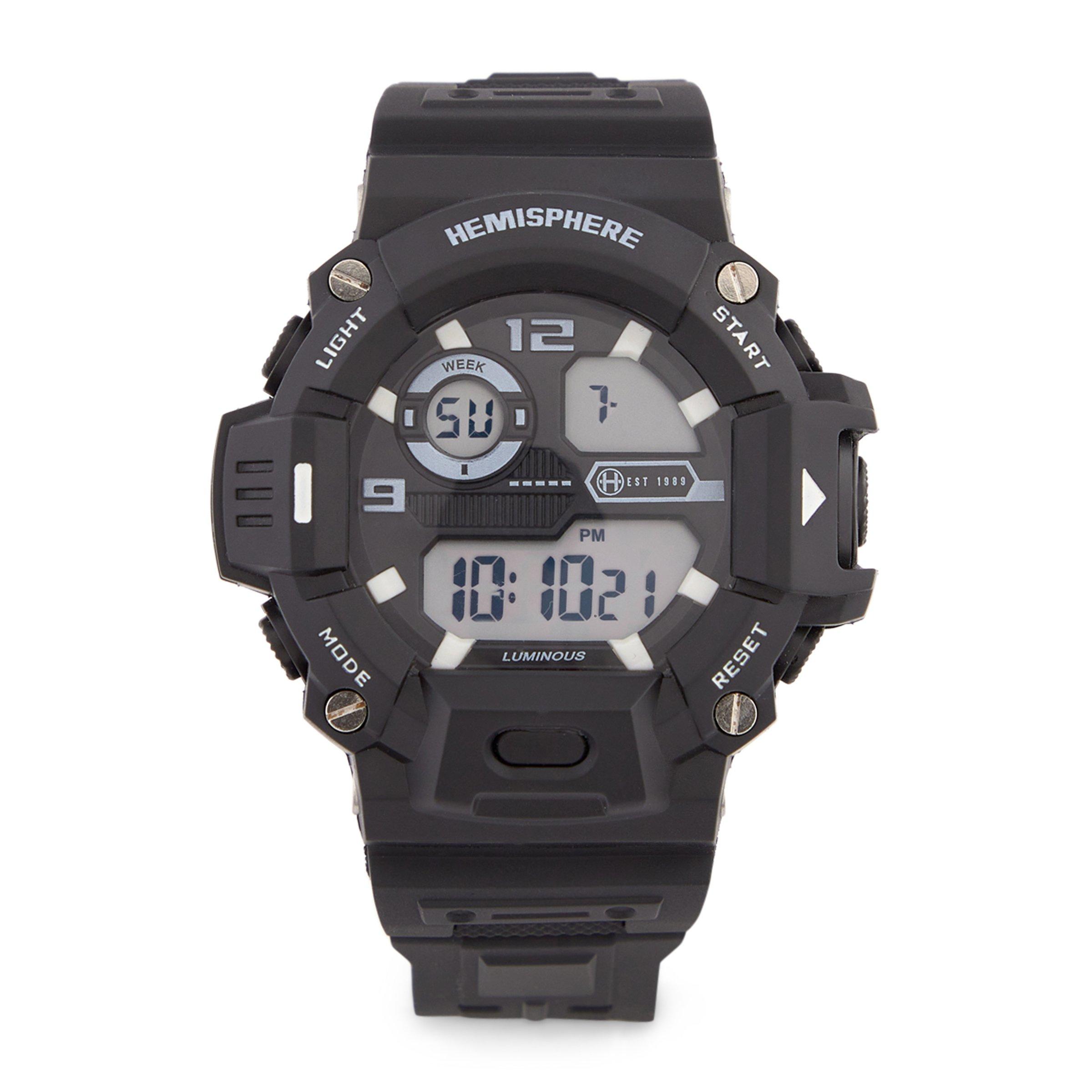 Black Sporty Digital Watch (3176170) | Hemisphere Sport