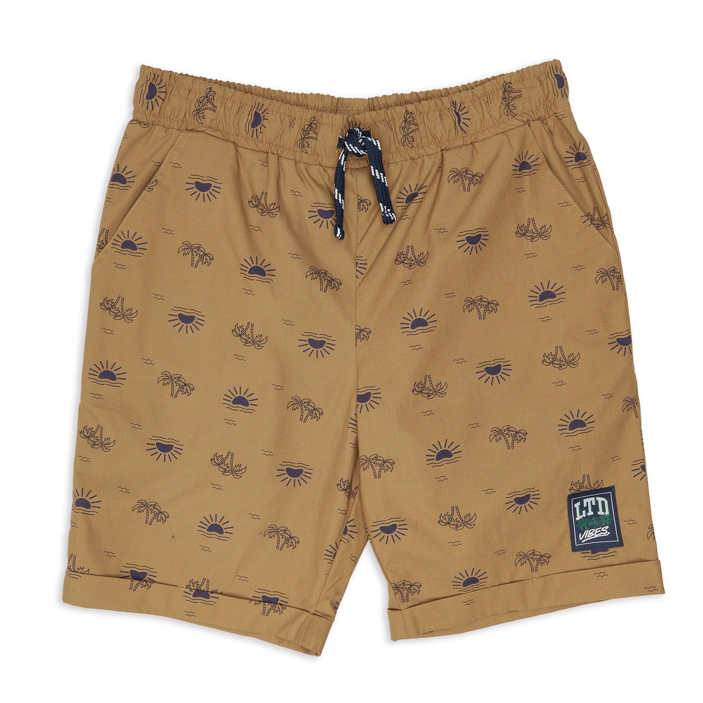 Boys Brown Tropical Print Shorts (3176712) | LTD Kids