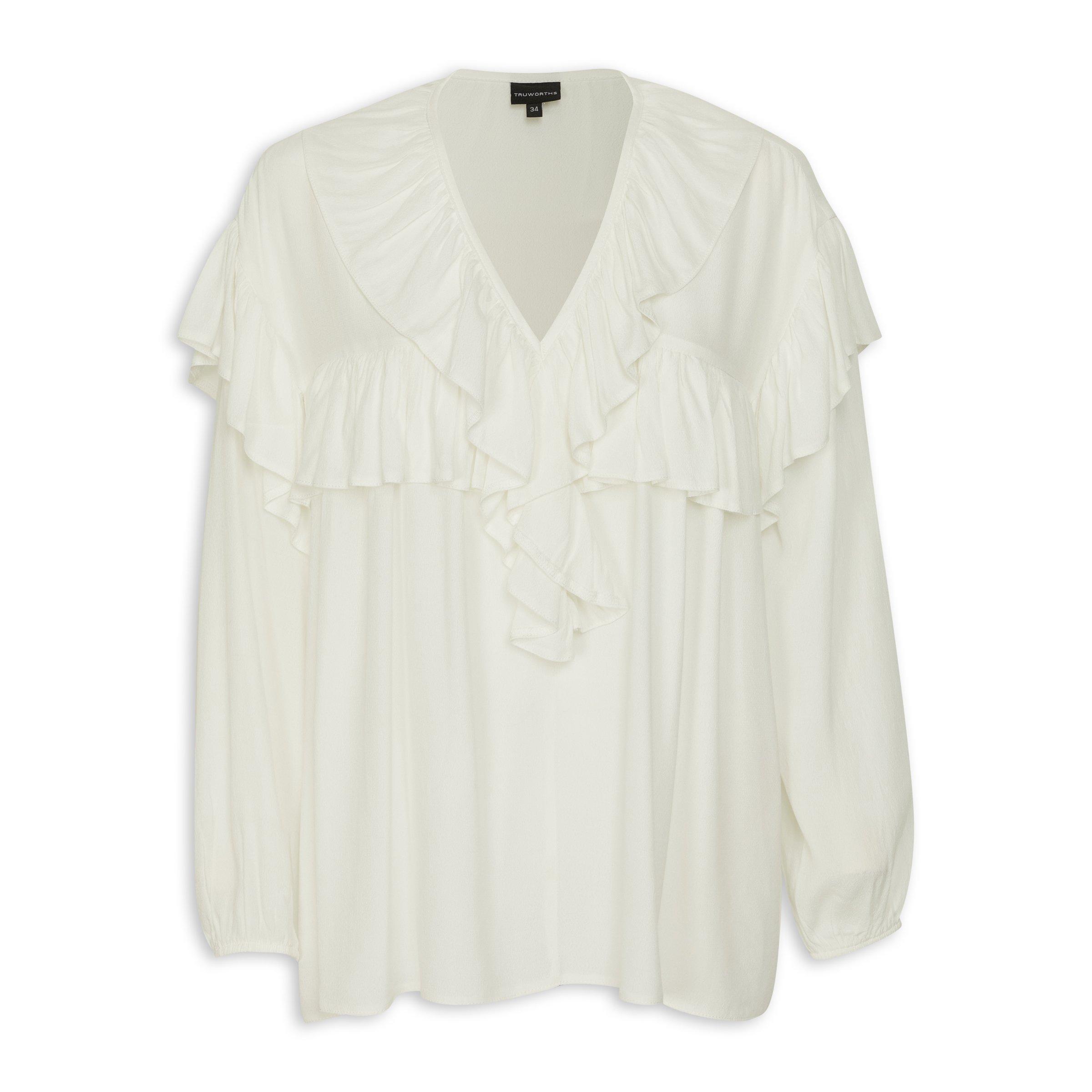 White Ruffle Blouse (3176729) | Truworths