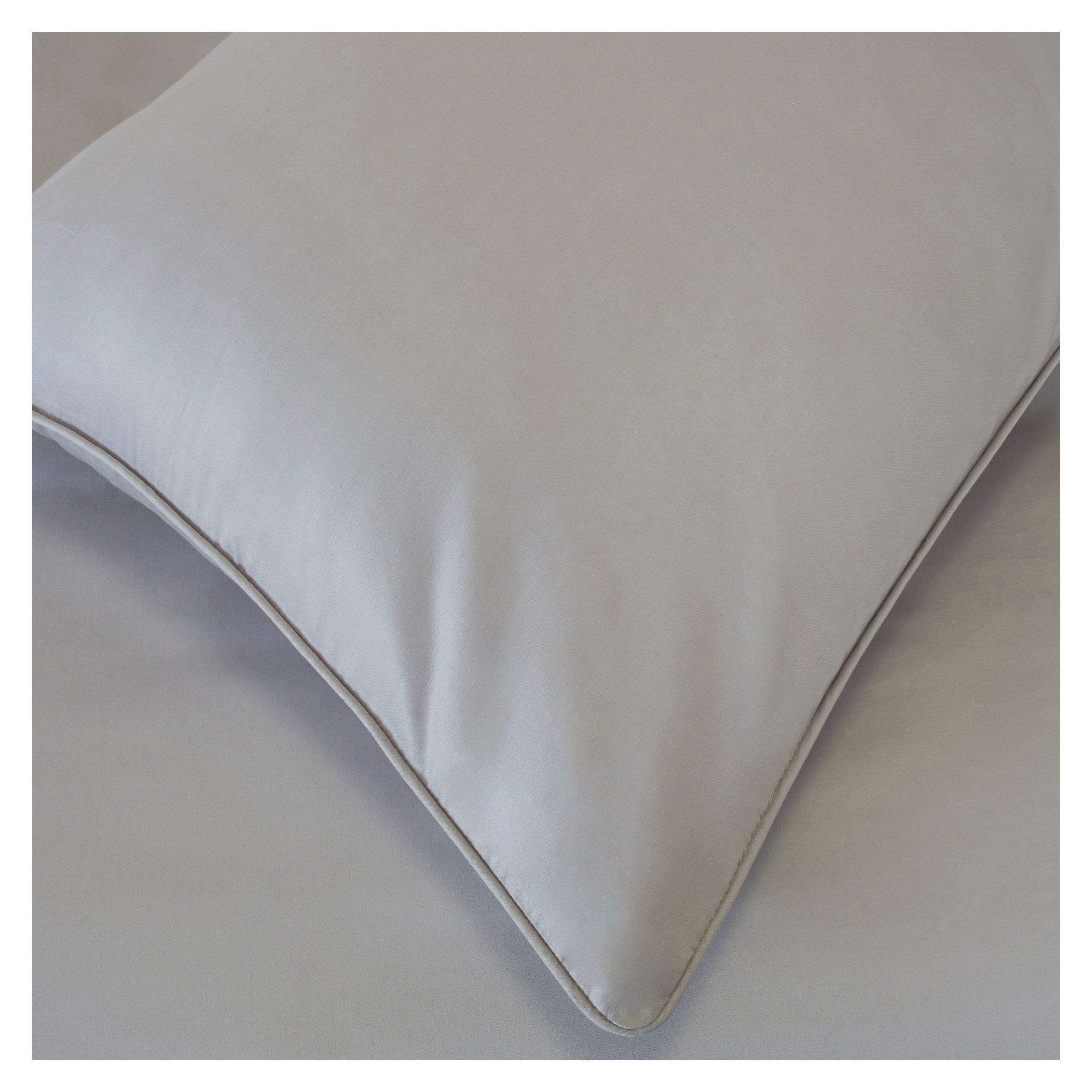 Microfibre Silver Piped Pillowcase Set (3176736) | Loads of Living