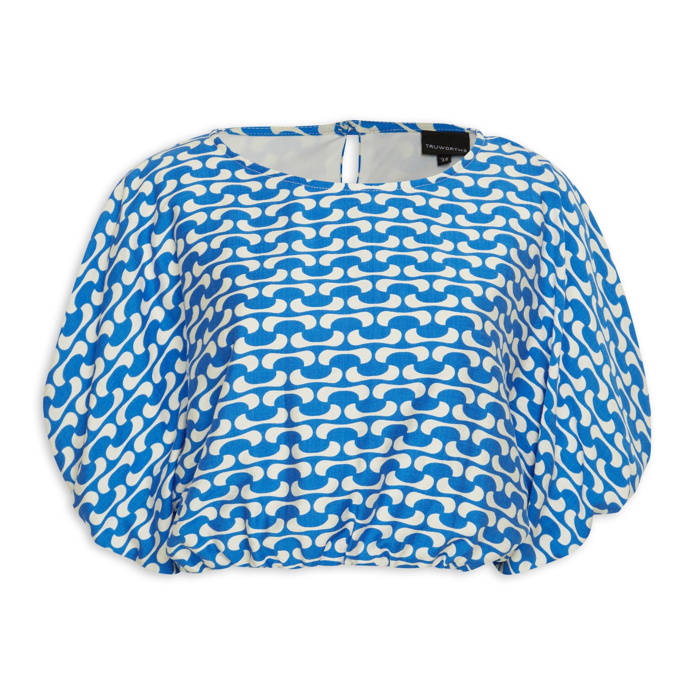 Blue Geo Print Top (3177020) | Truworths