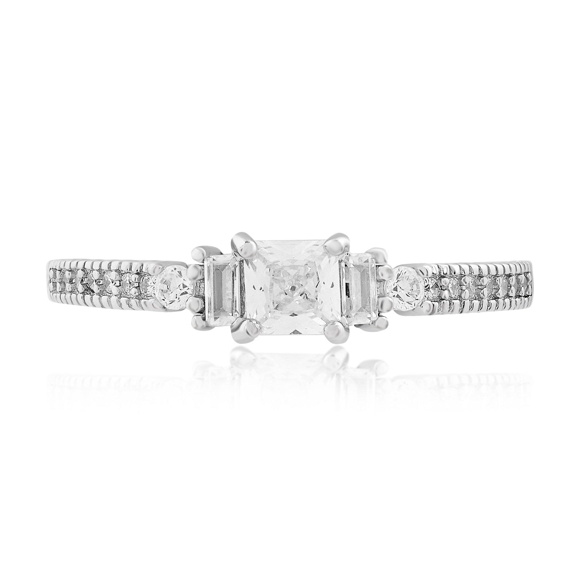 Sterling Silver Princess Cut Solitaire (3177113) | Sterling Silver