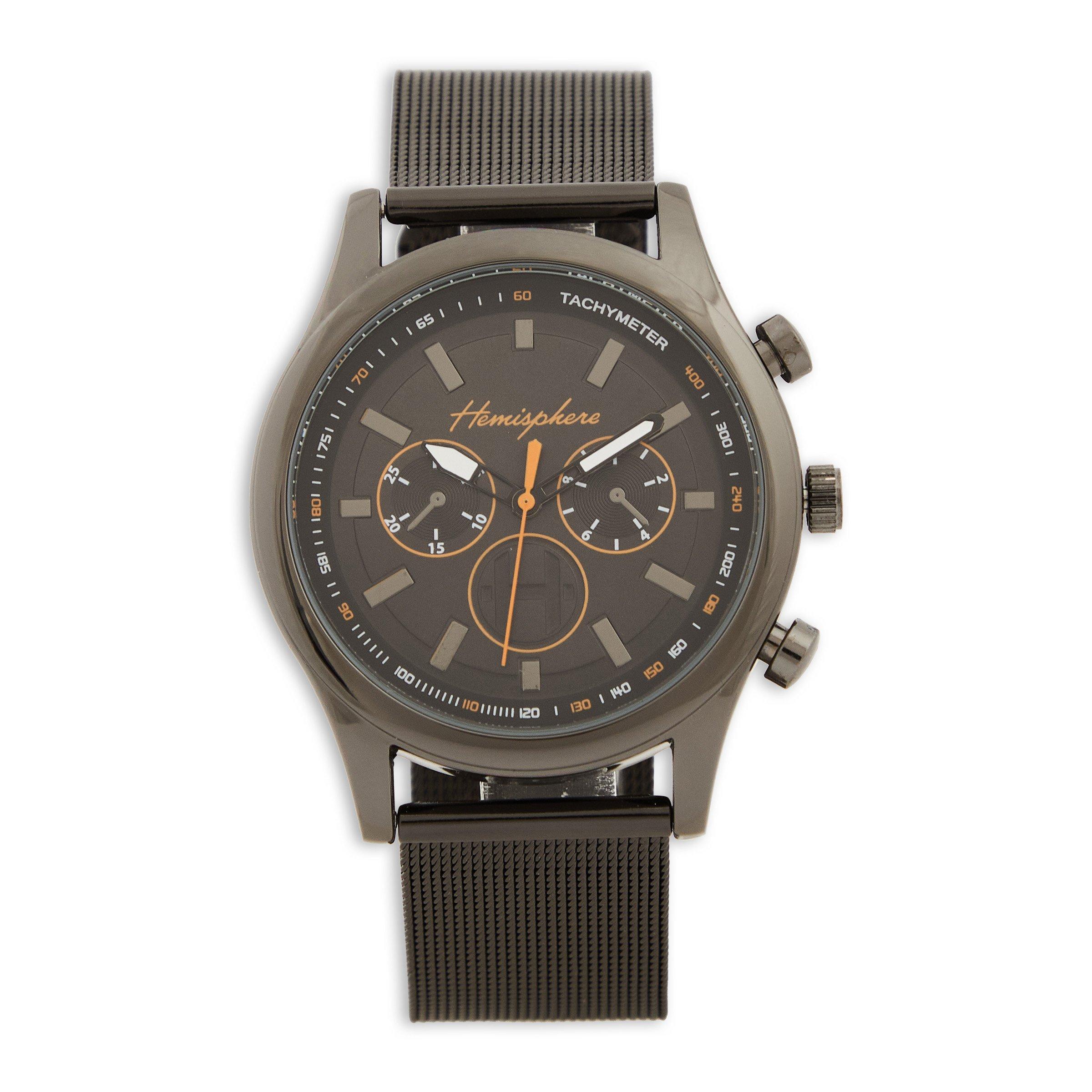 Black and Orange Dial Mesh Watch (3177149) | Hemisphere