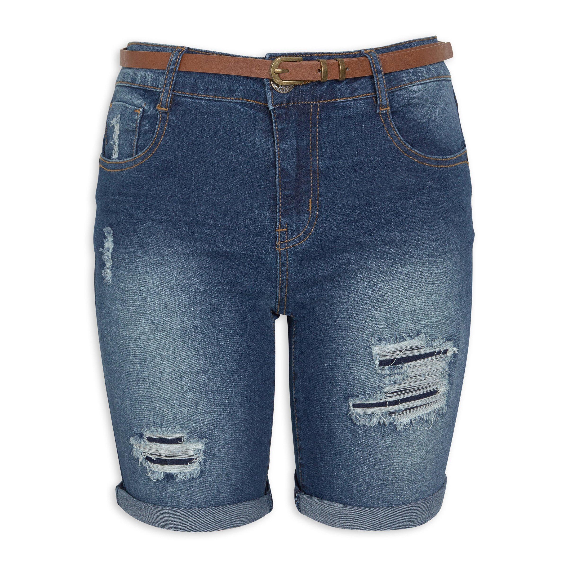 Blue Ripped Denim Shorts (3177790) | Identity