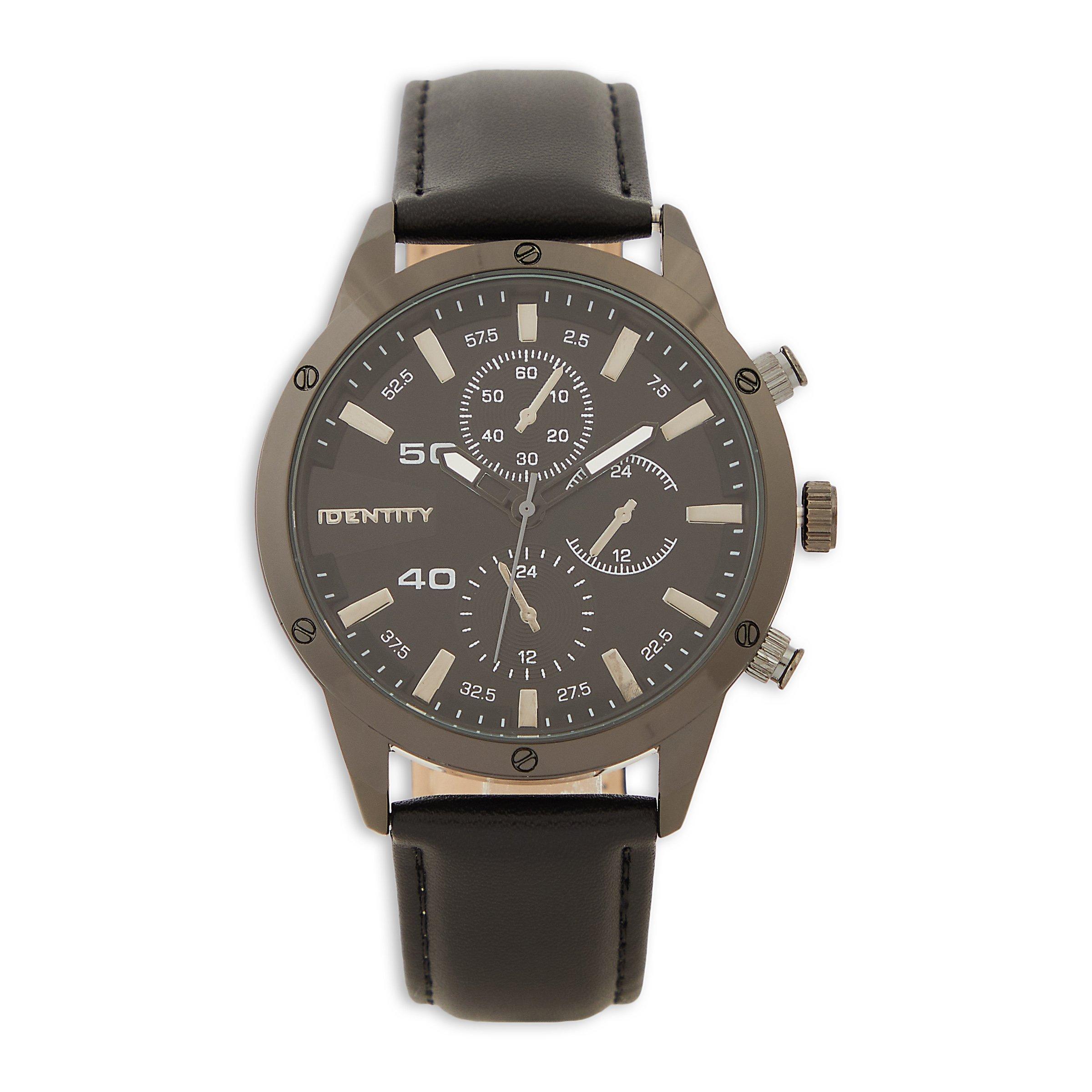 Black Pu Strap Watch (3177871) | Identity