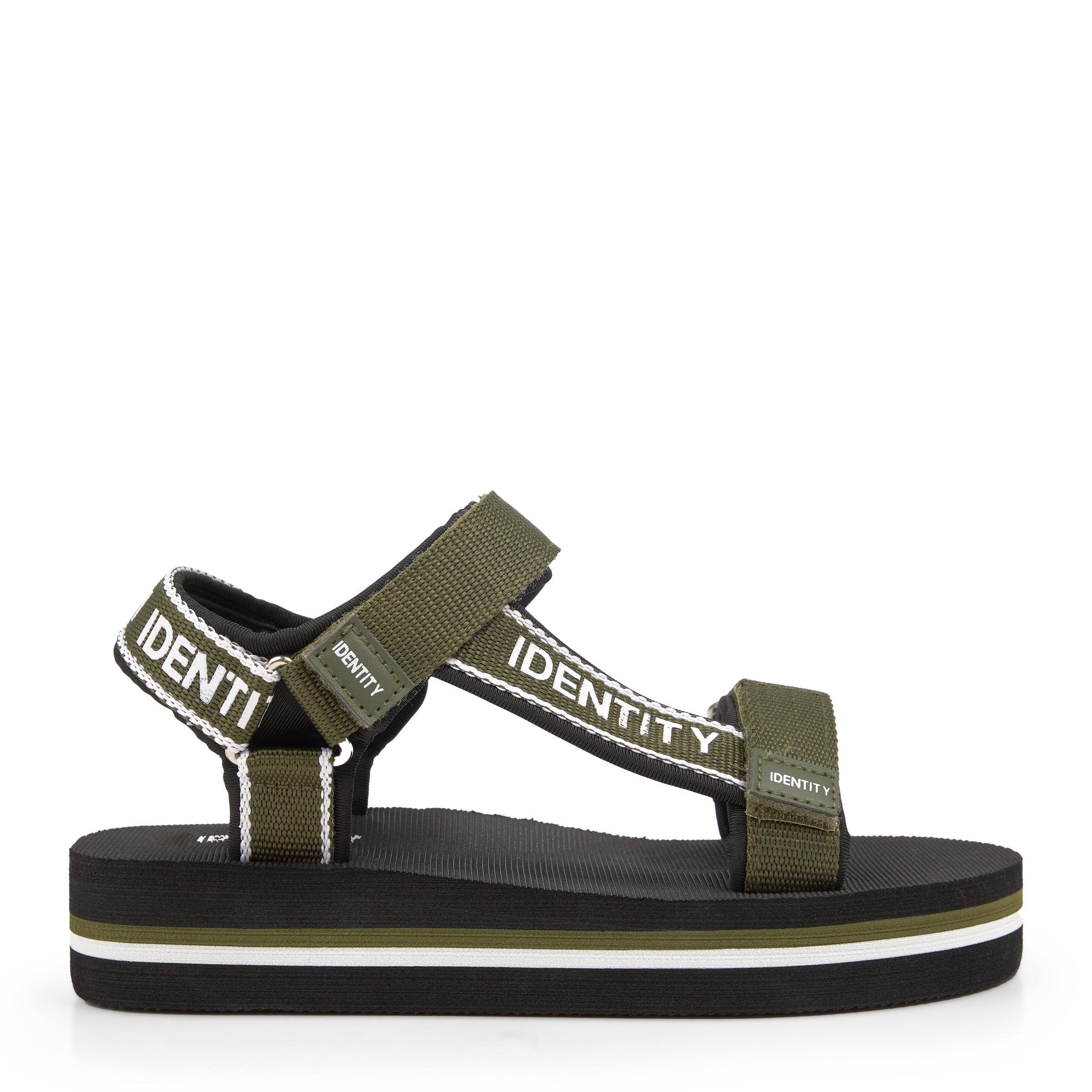 Khaki Green Ankle Strap Sandals (3178684) | Identity