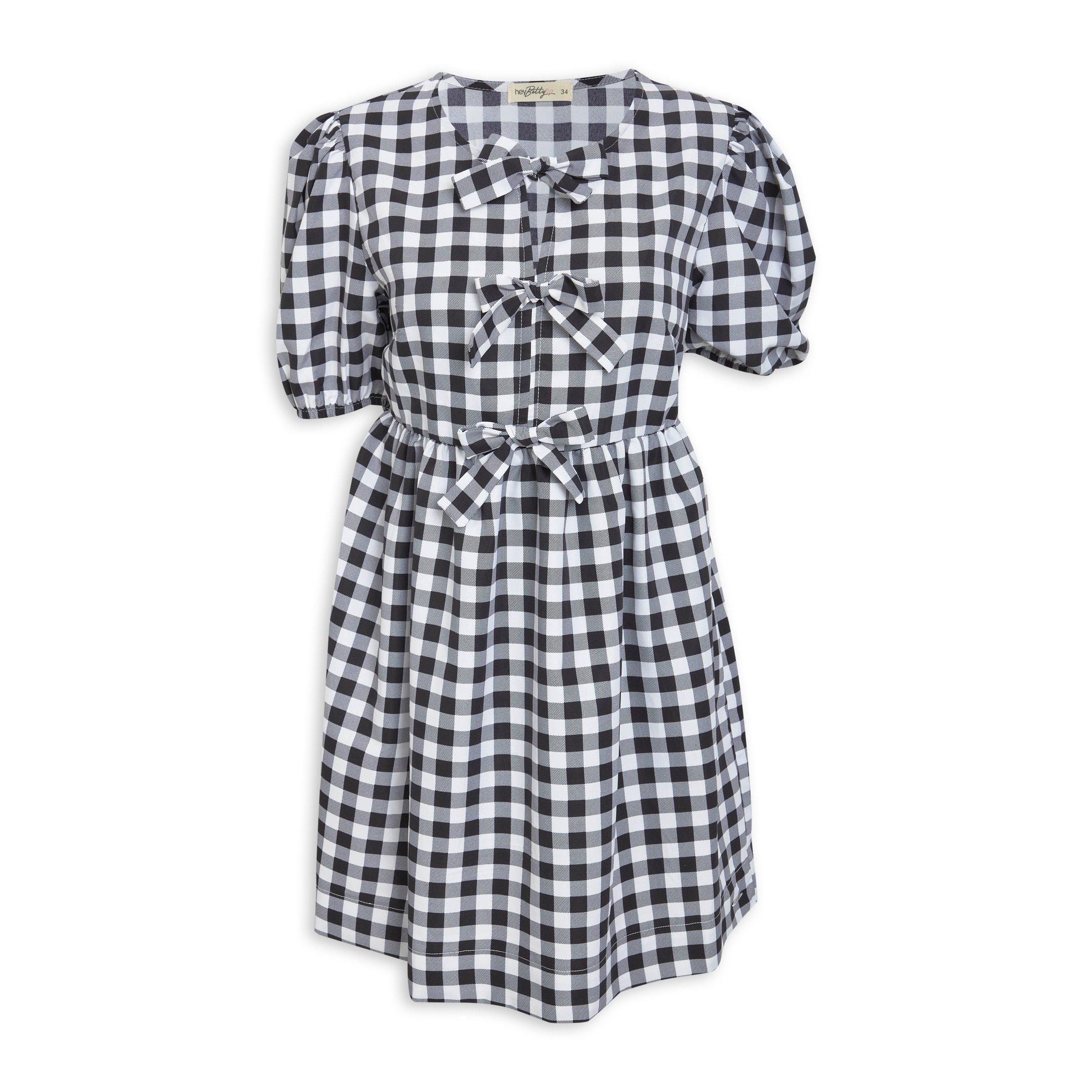 Navy Gingham Print Bow Dress (3179011) | Hey Betty