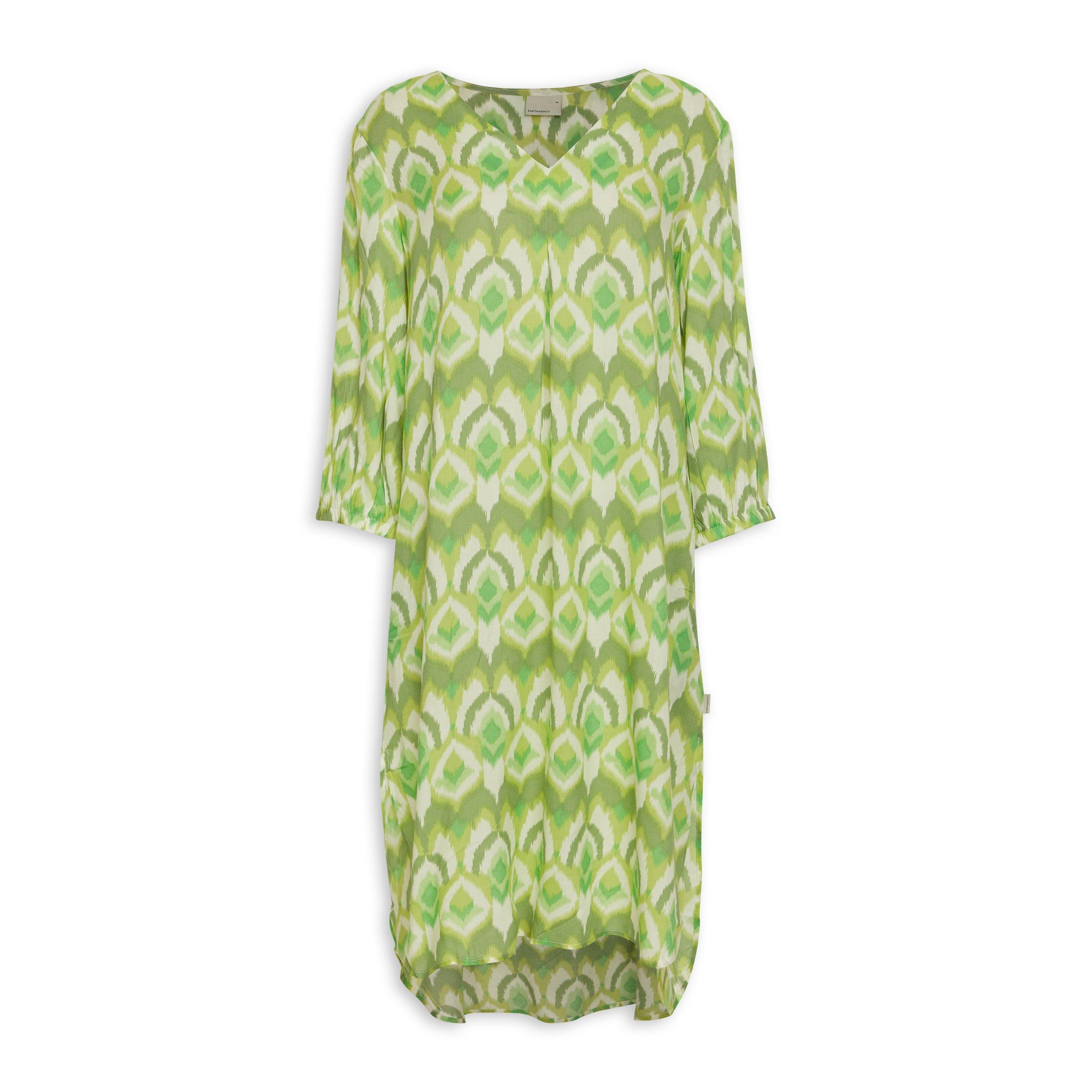 Green Geo Print Dress (3179175) | Earthaddict
