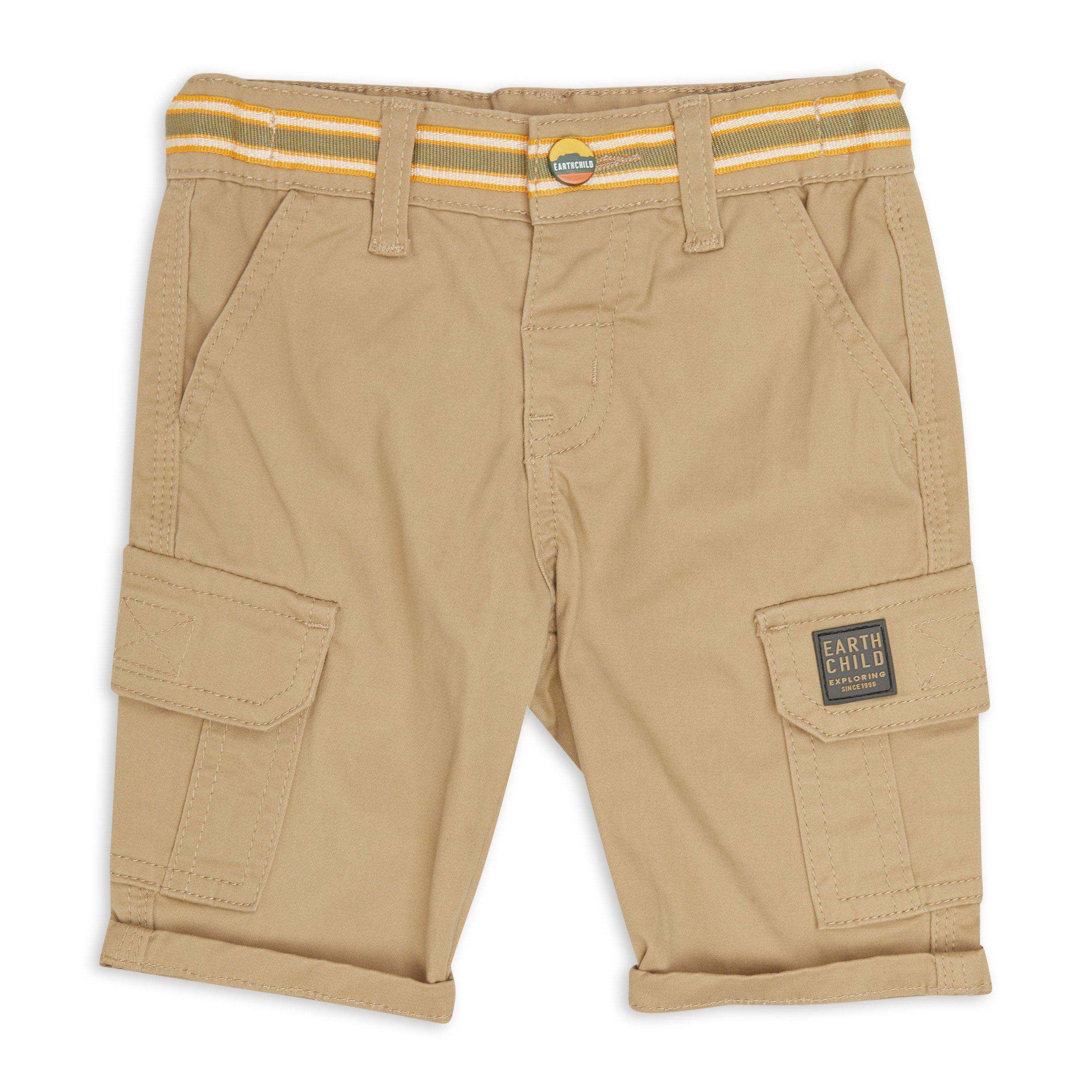 Baby Boys Brown Cargo Shorts (3179206) | Earthchild