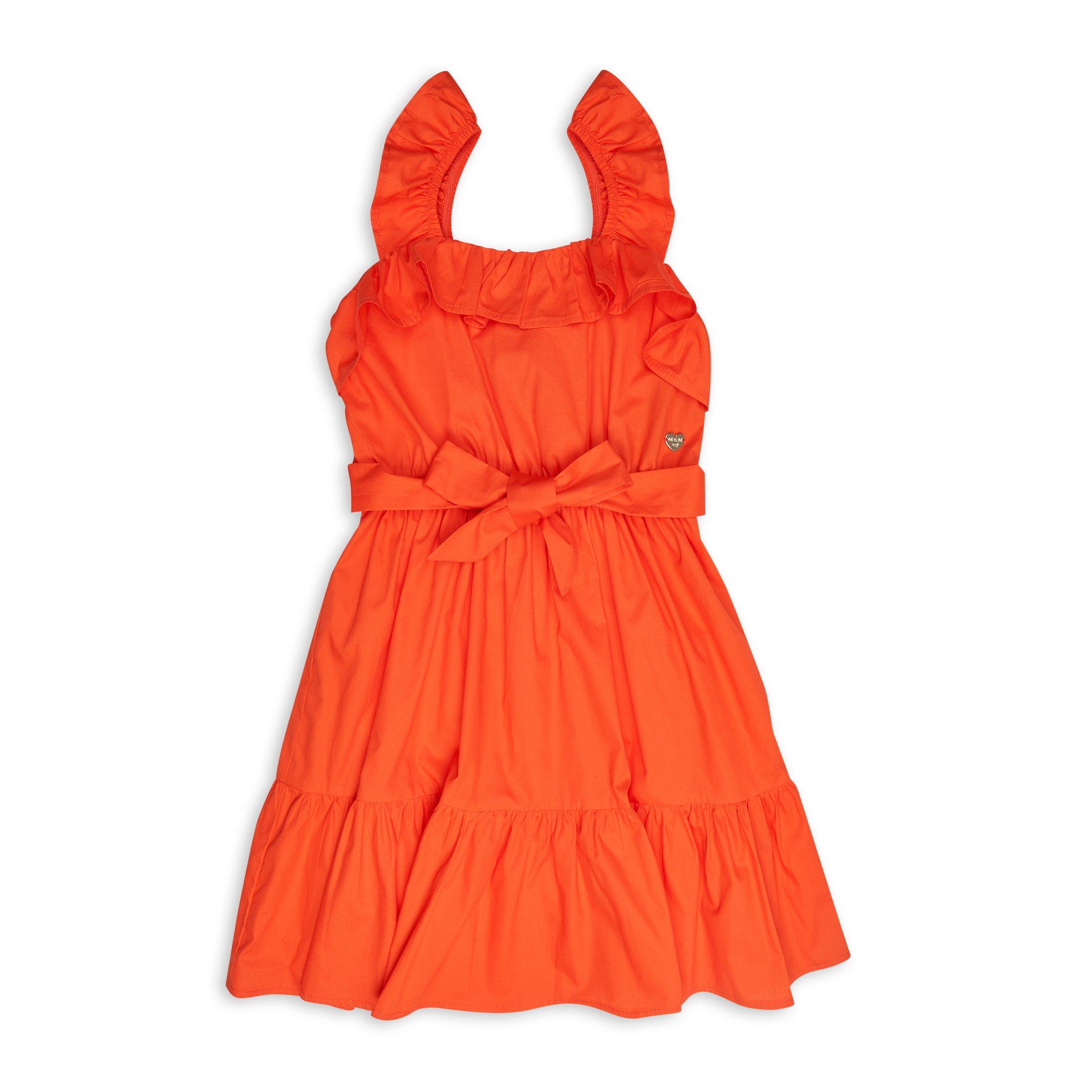 Girls Orange Ruffle dress (3179233) | Max & Mia