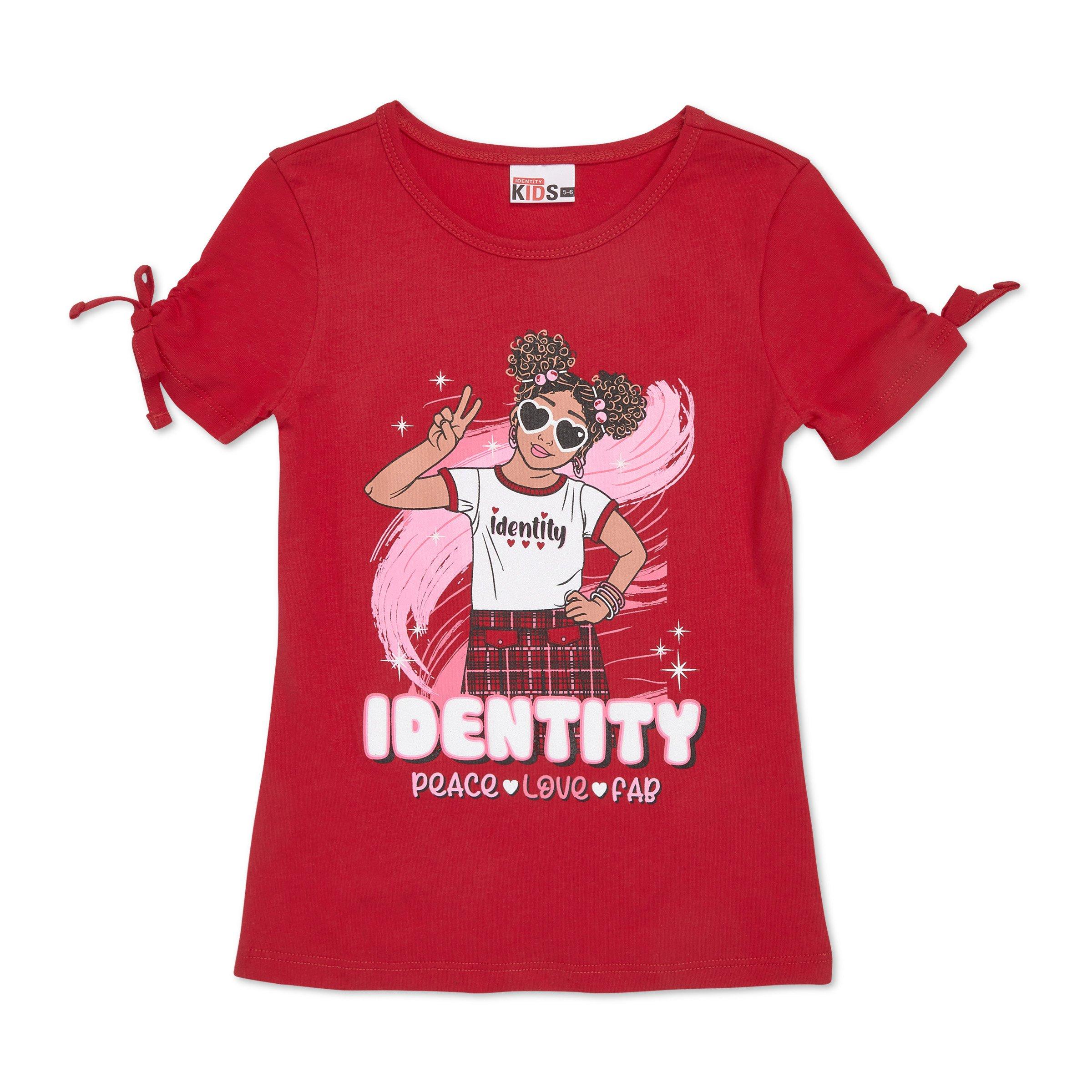 Kid Girls Red Graphic T-shirt (3179275) | Identity