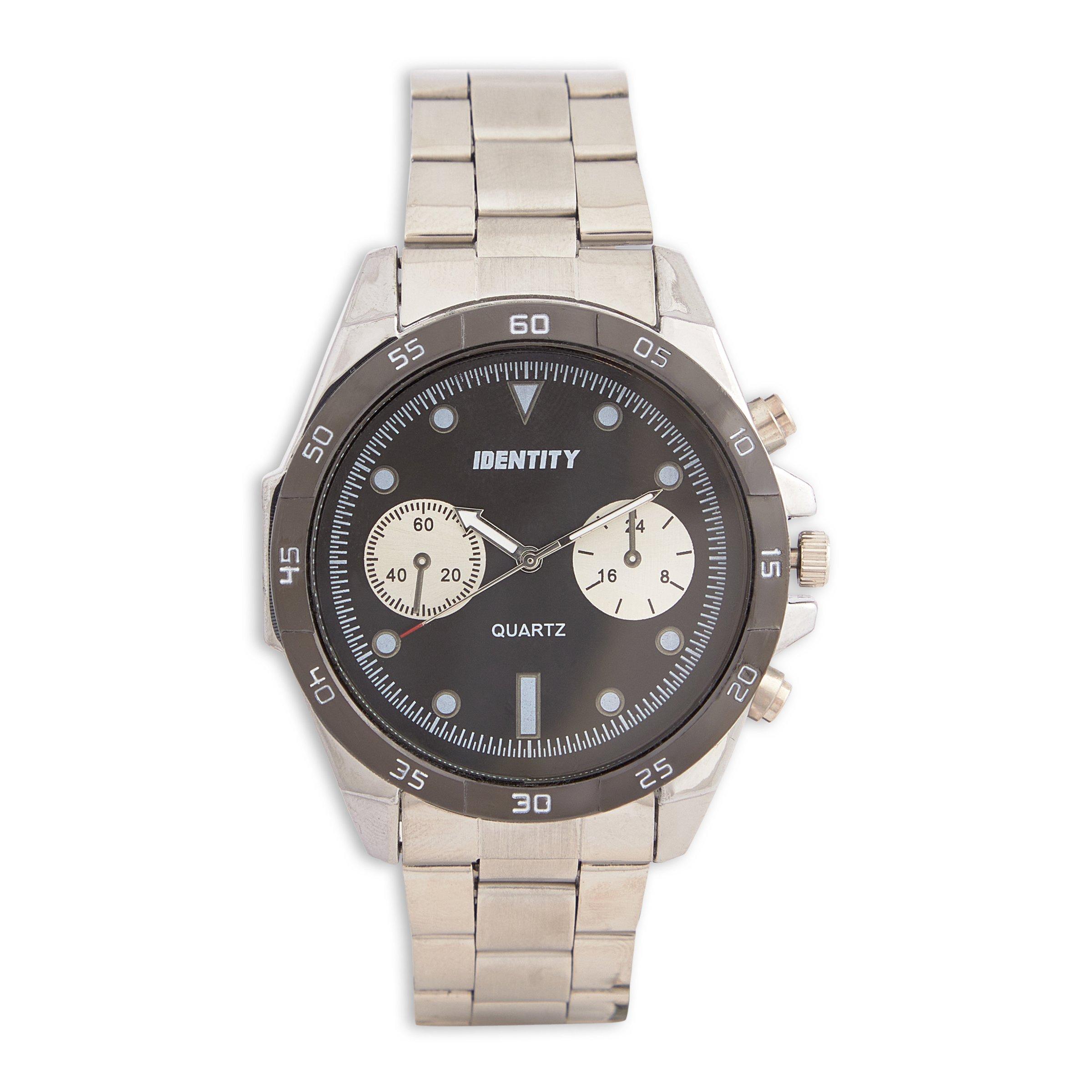 Silver Round Face Watch (3179283) | Identity
