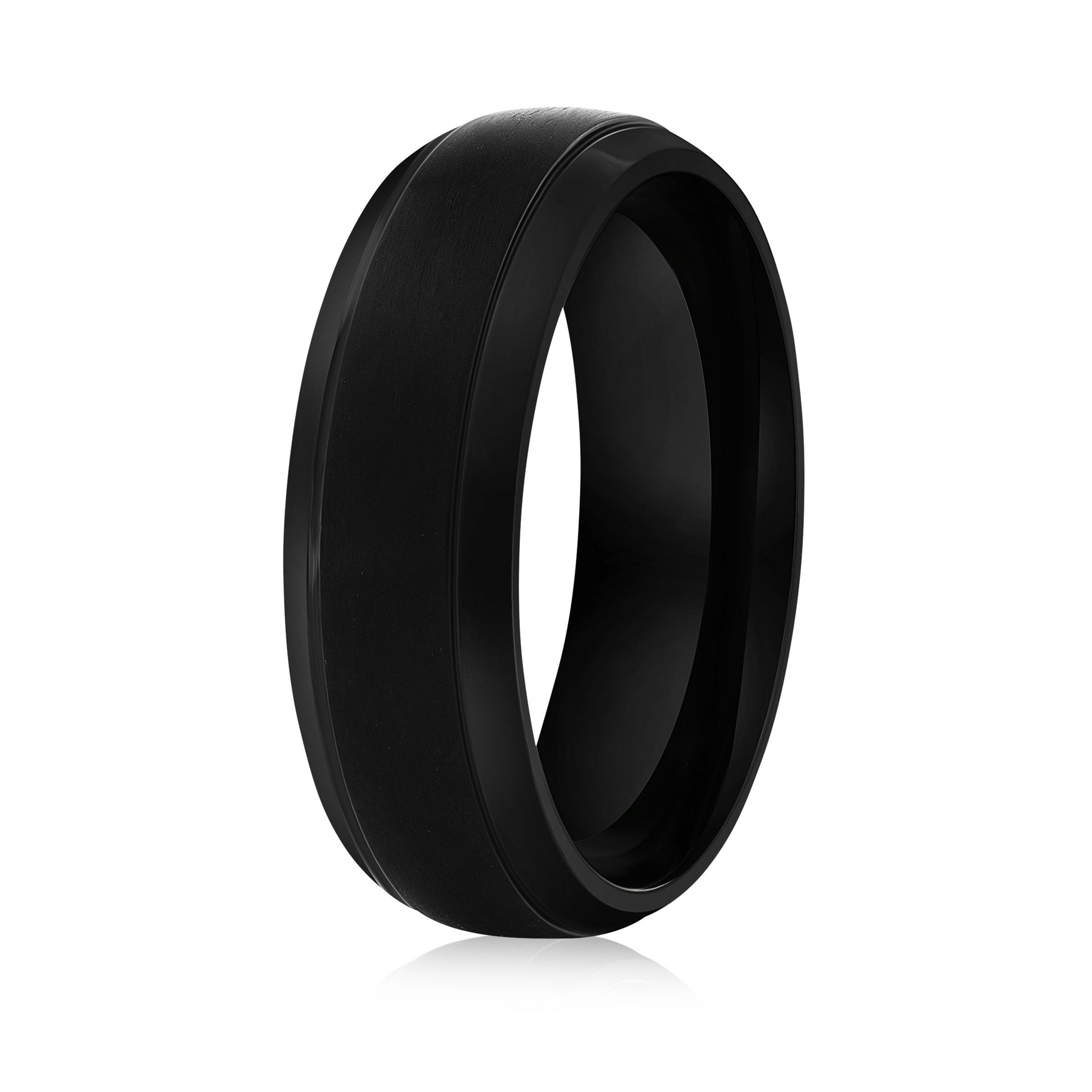 Titanium Matte & Shiny Black Ring (3179396) | Titanium