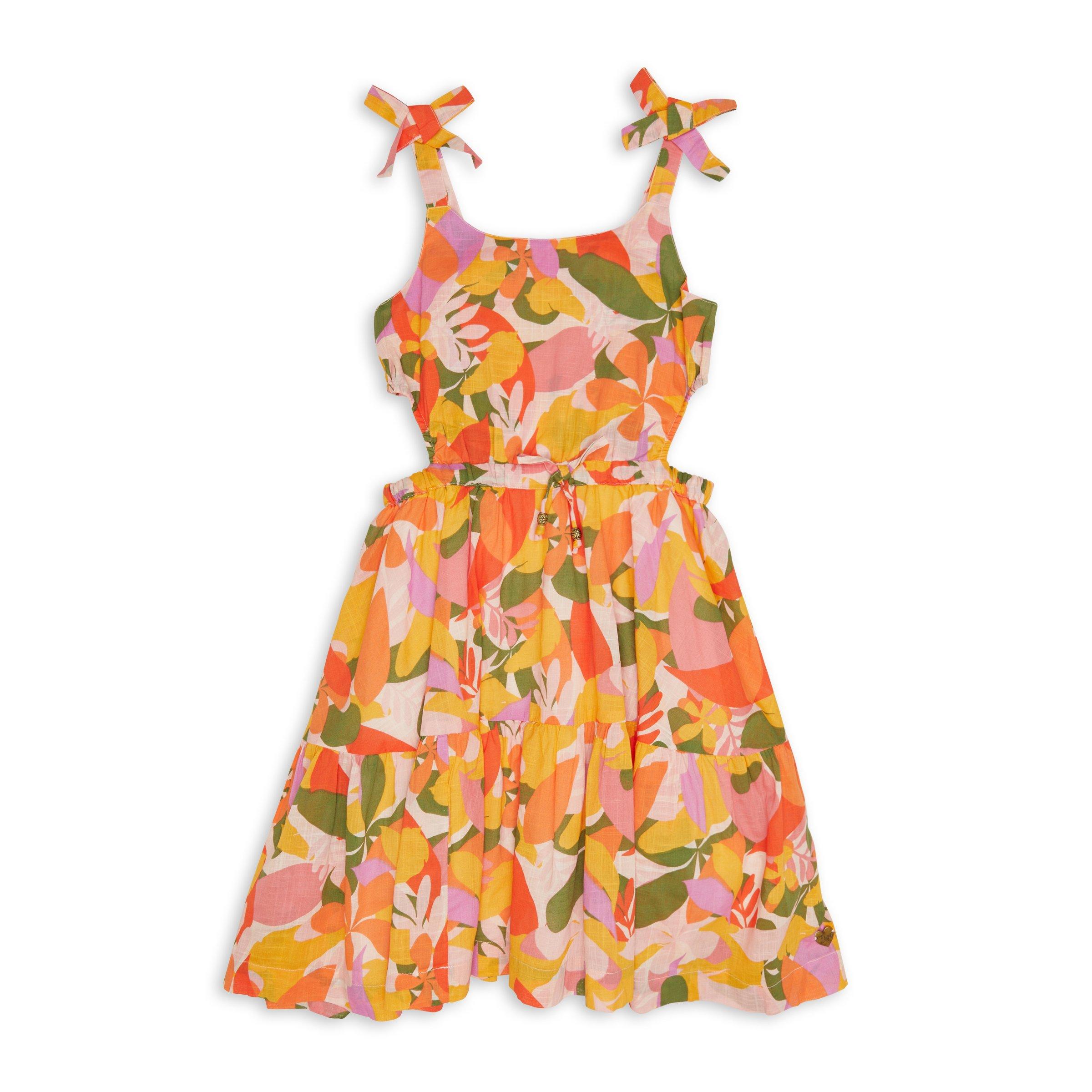 Girls Pink Tropical Print Dress (3179471) | LTD Kids