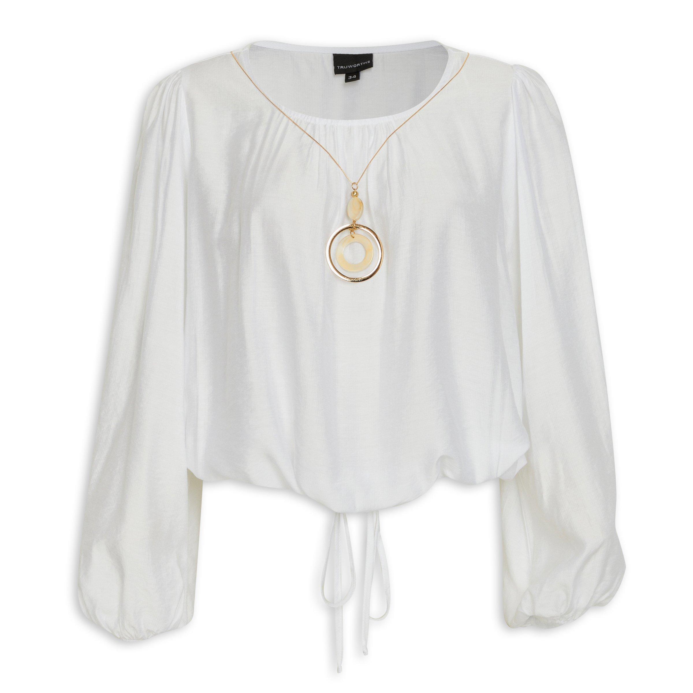 White Shell Top With Necklace (3180318) | Truworths