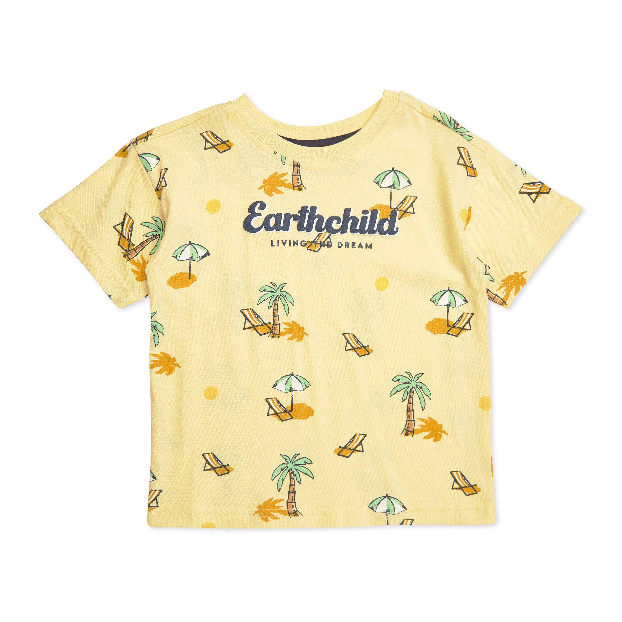 Baby Boys Yellow Printed T-shirt (3180589) | Earthchild
