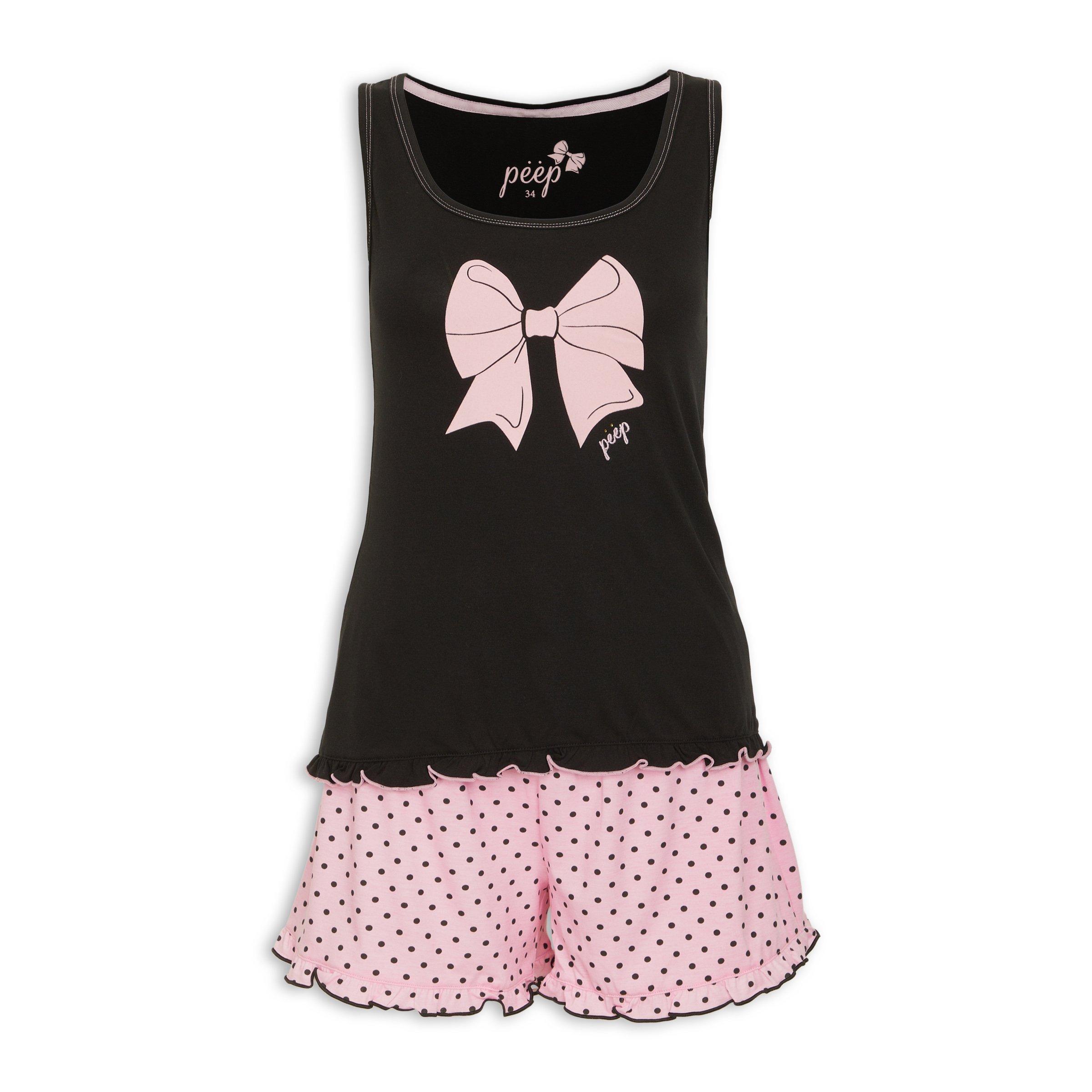 Black and Pink Pyjama Set (3180642) | Peep
