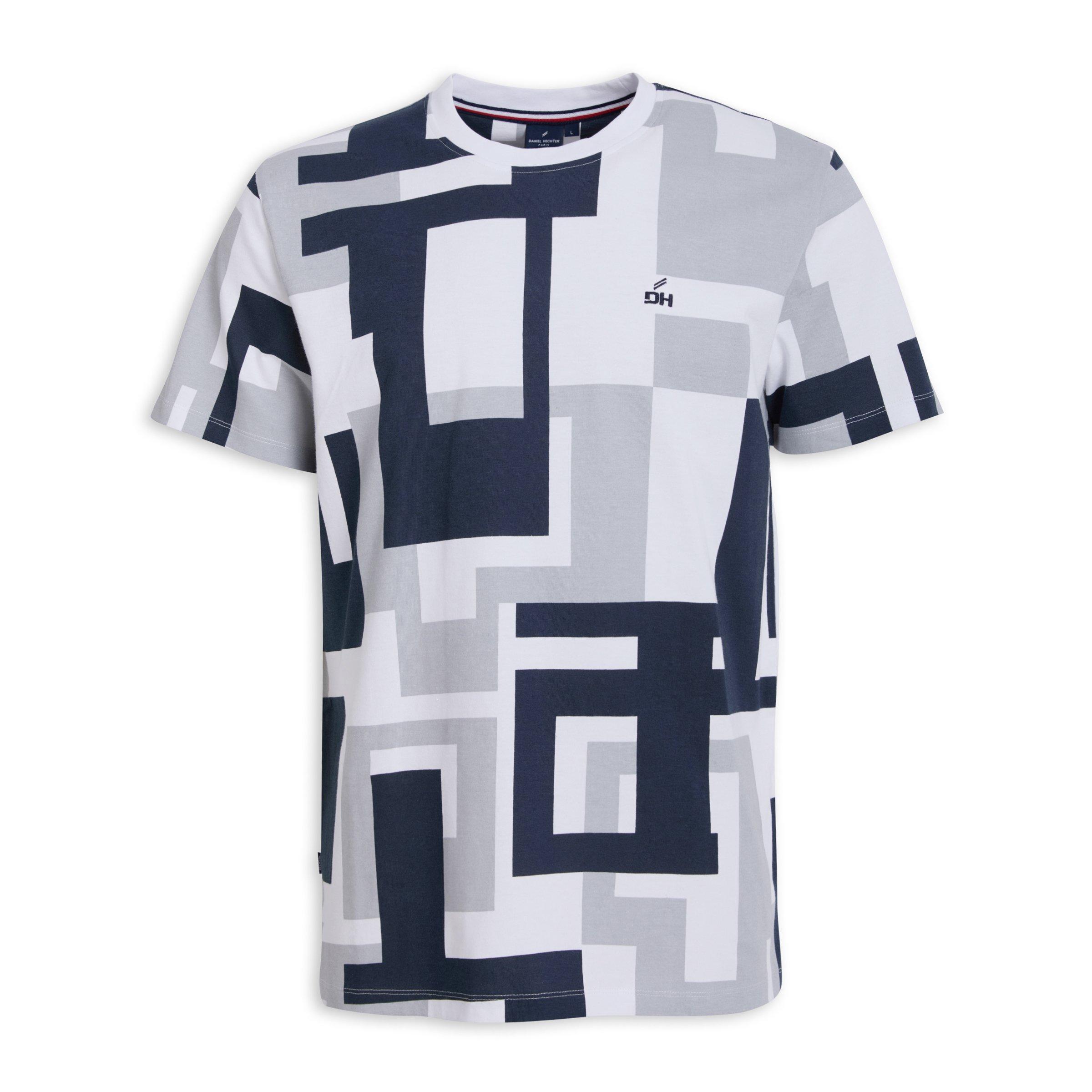 White Abstract Print T-shirt (3180680) | Daniel Hechter