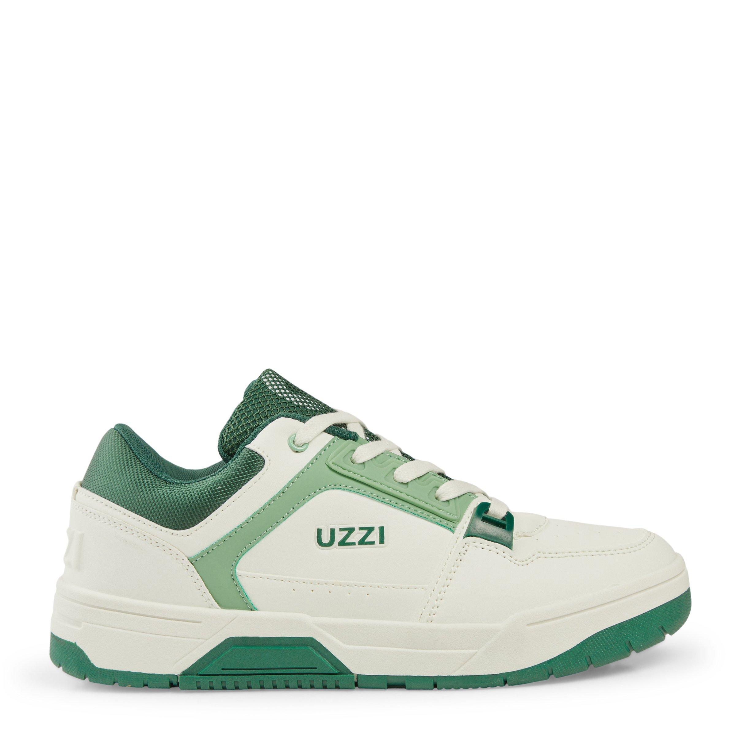 White and Green Court Sneakers (3180684) | UZZI