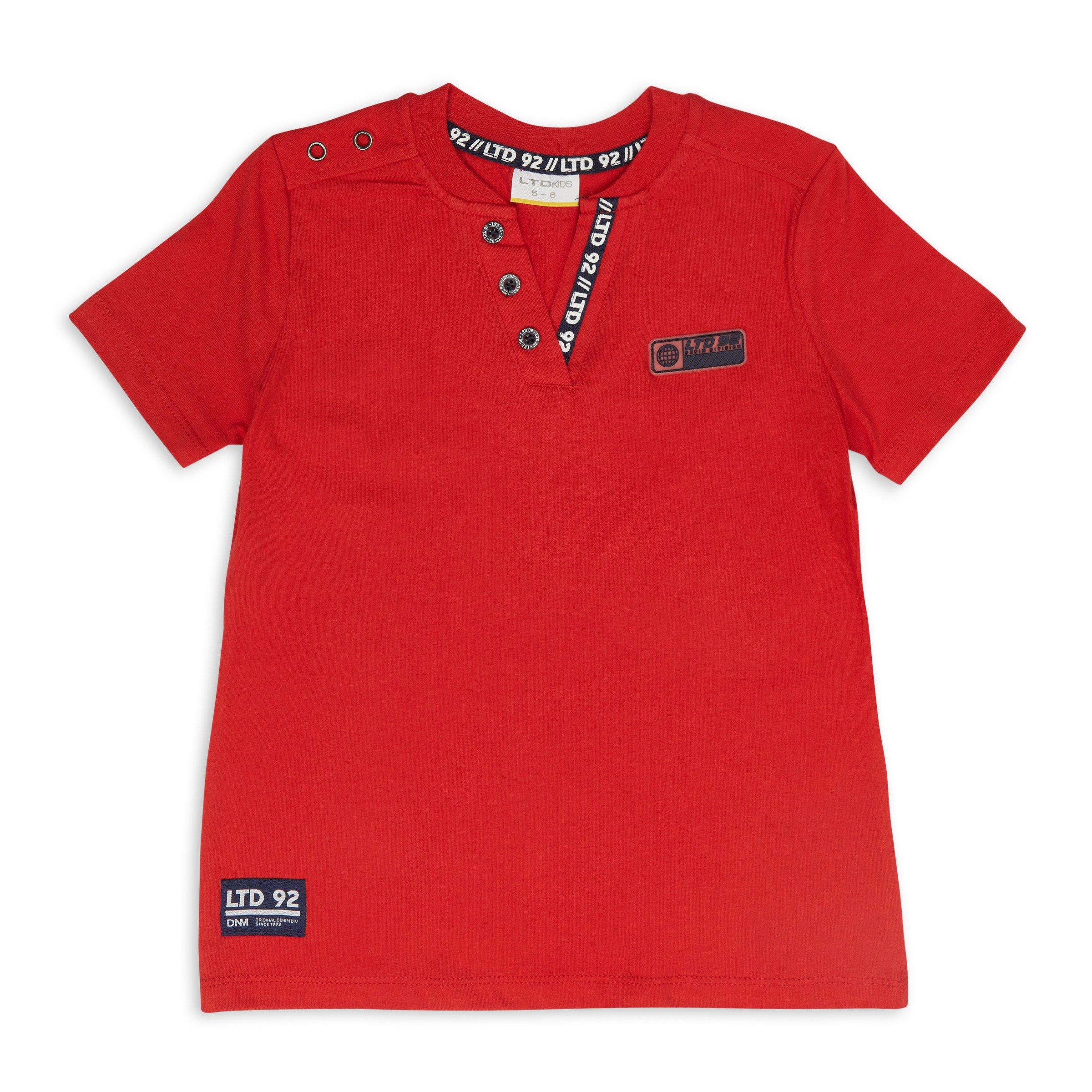 Kid Boy Red Henley T-shirt (3180819) | LTD Kids