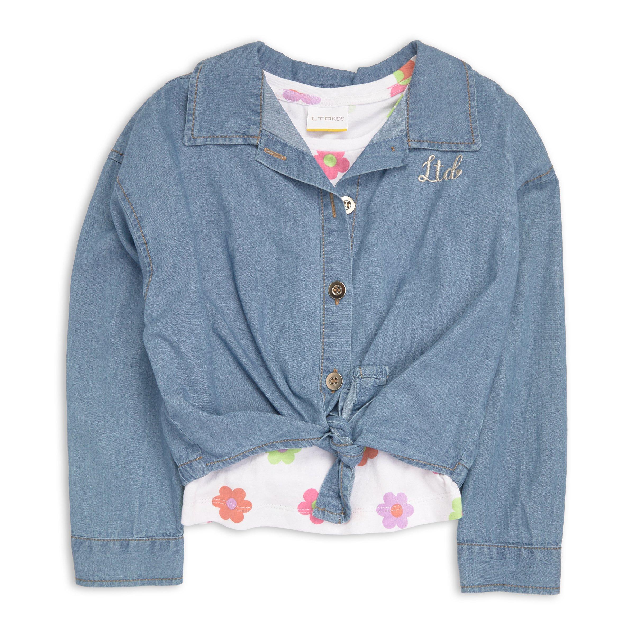 Kid Girls Denim Shirt and T-shirt Set (3180925) | LTD Kids