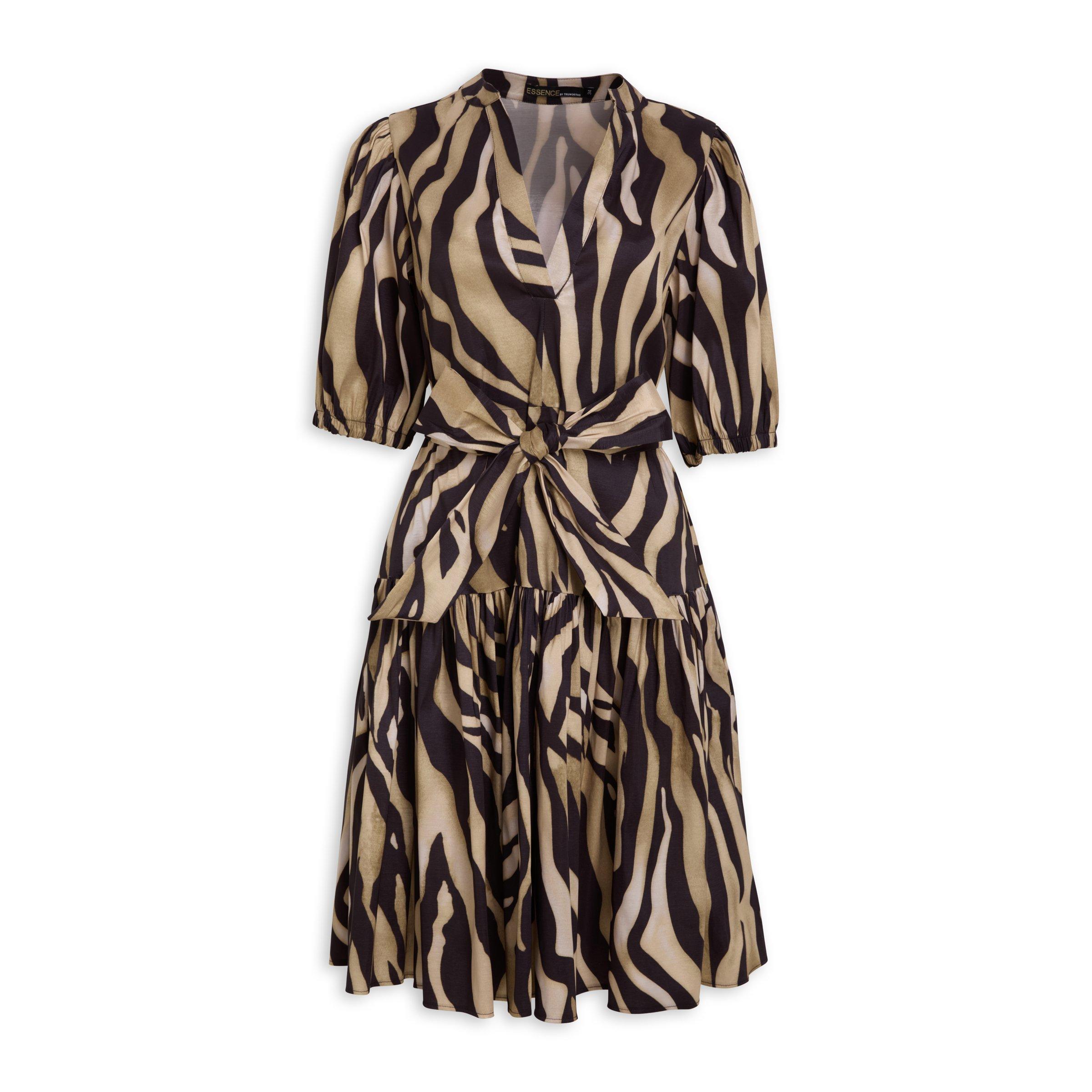 Black and Beige Animal Print Dress (3181036) | Essence