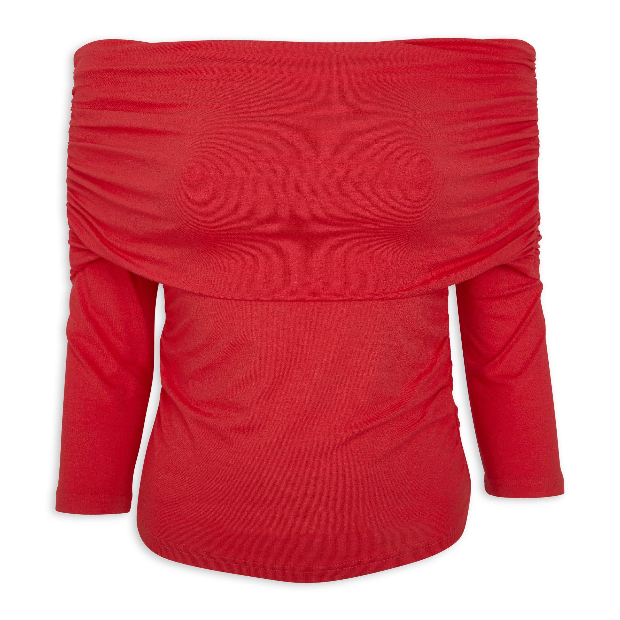 Red Off-the-shoulder Top (3181062) | Identity