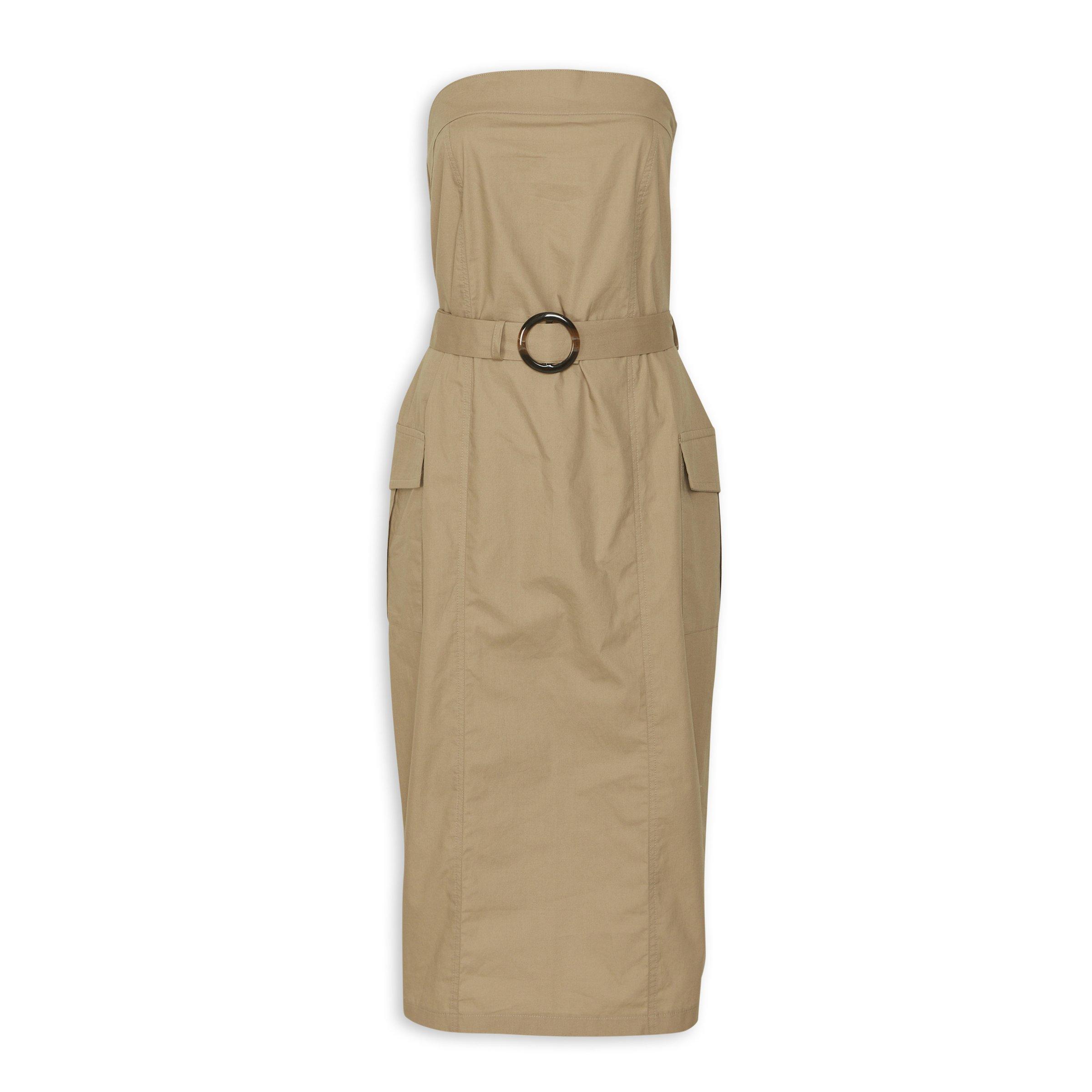 Beige Utility Belted Dress (3181106) | Identity