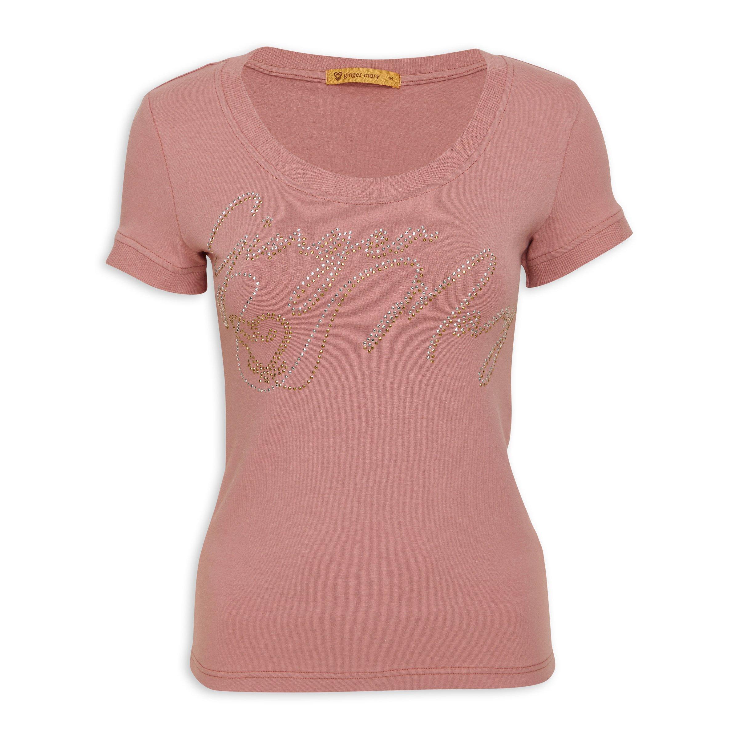 Pink Fitted Branded T-shirt (3181177) | Ginger Mary