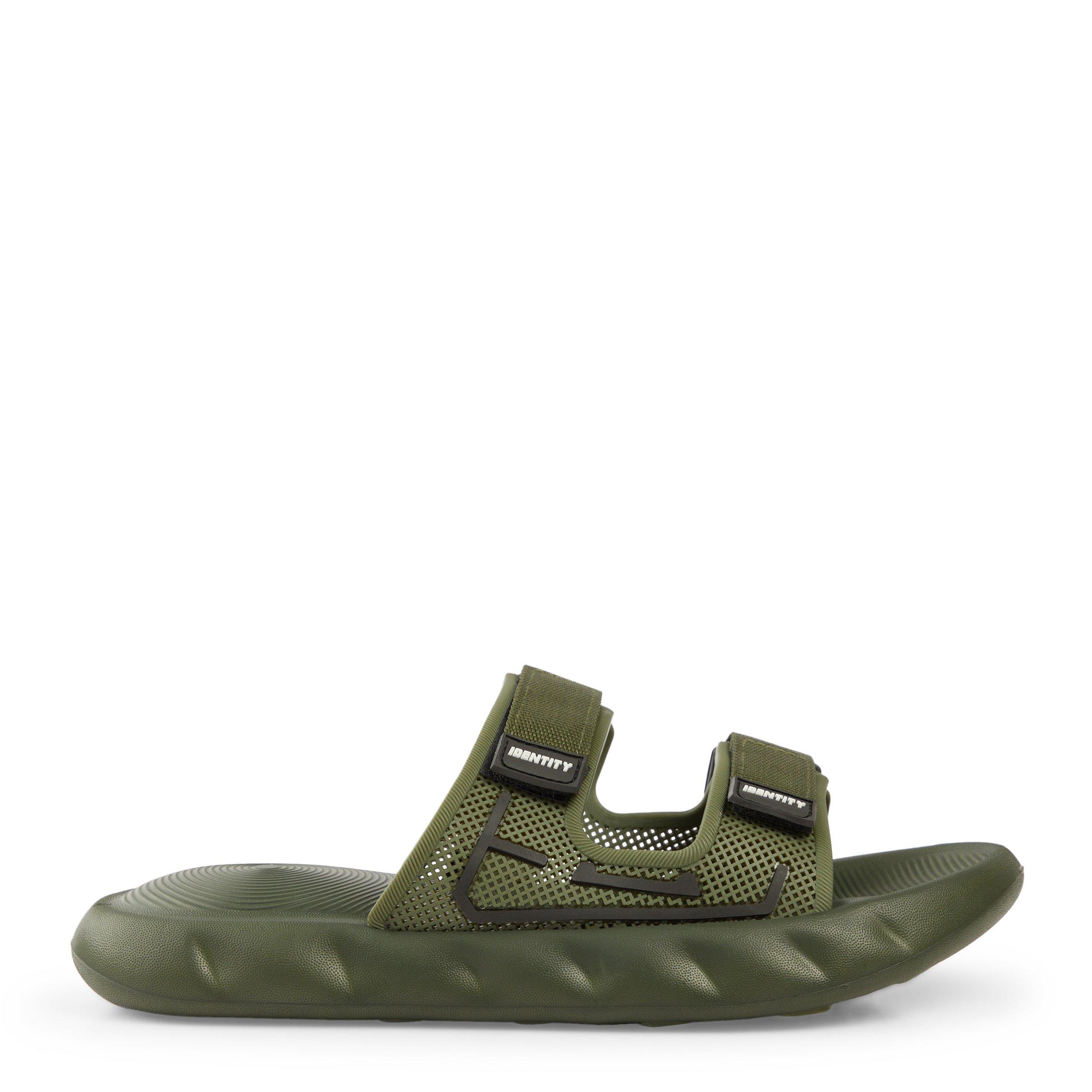 Khaki Green Double Strap Sandals (3181208) | Identity