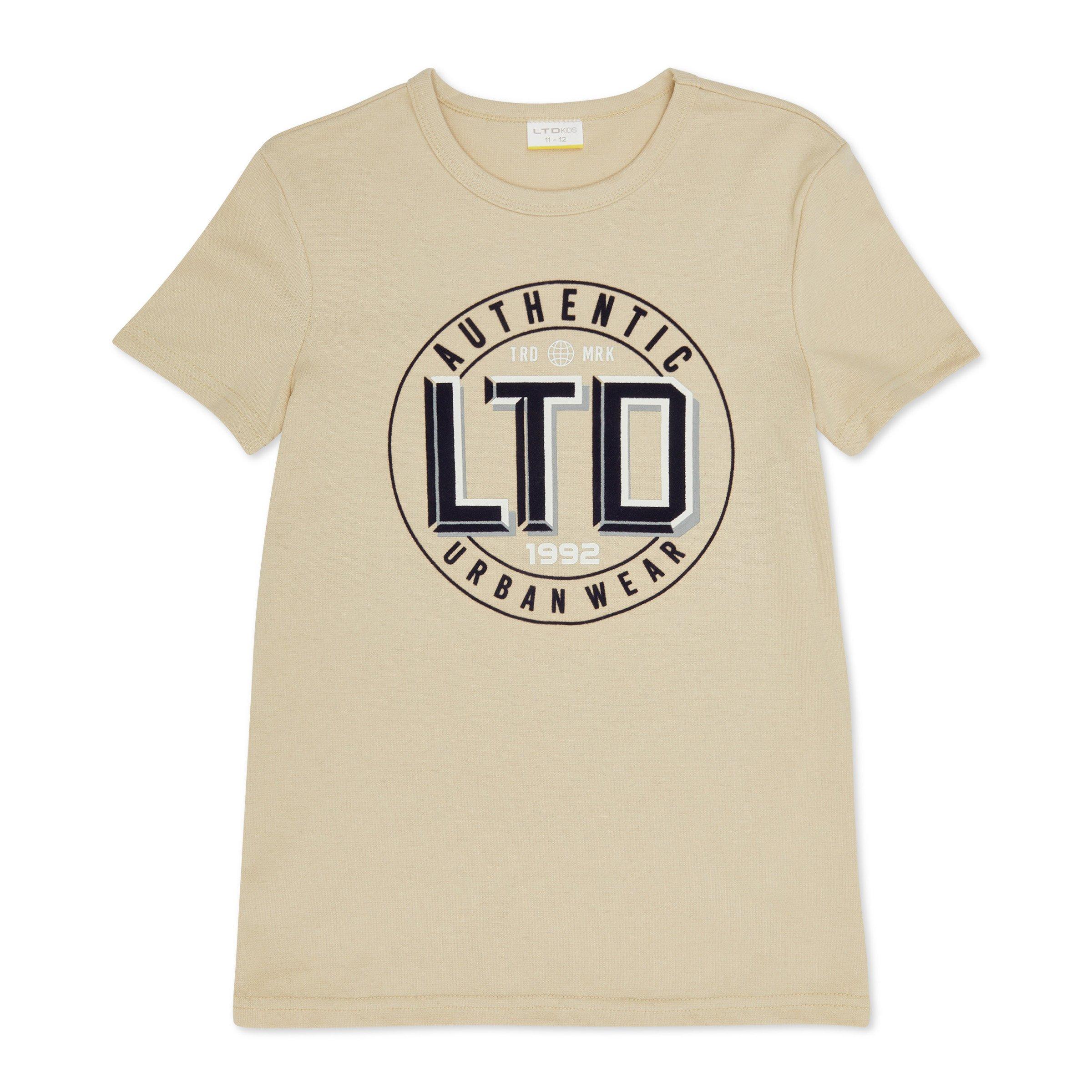 Boys Beige Branded T-shirt (3181289) | LTD Kids