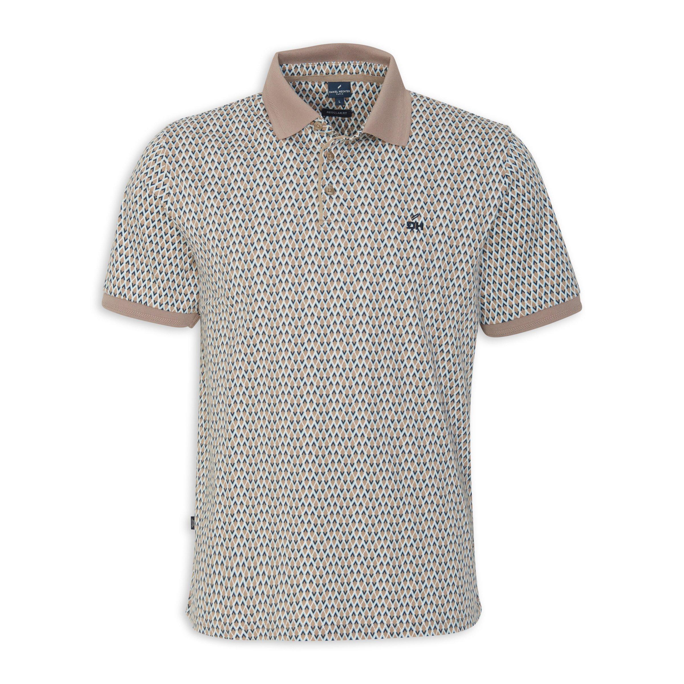 Beige Geo Print Golfer Shirt (3181293) | Daniel Hechter