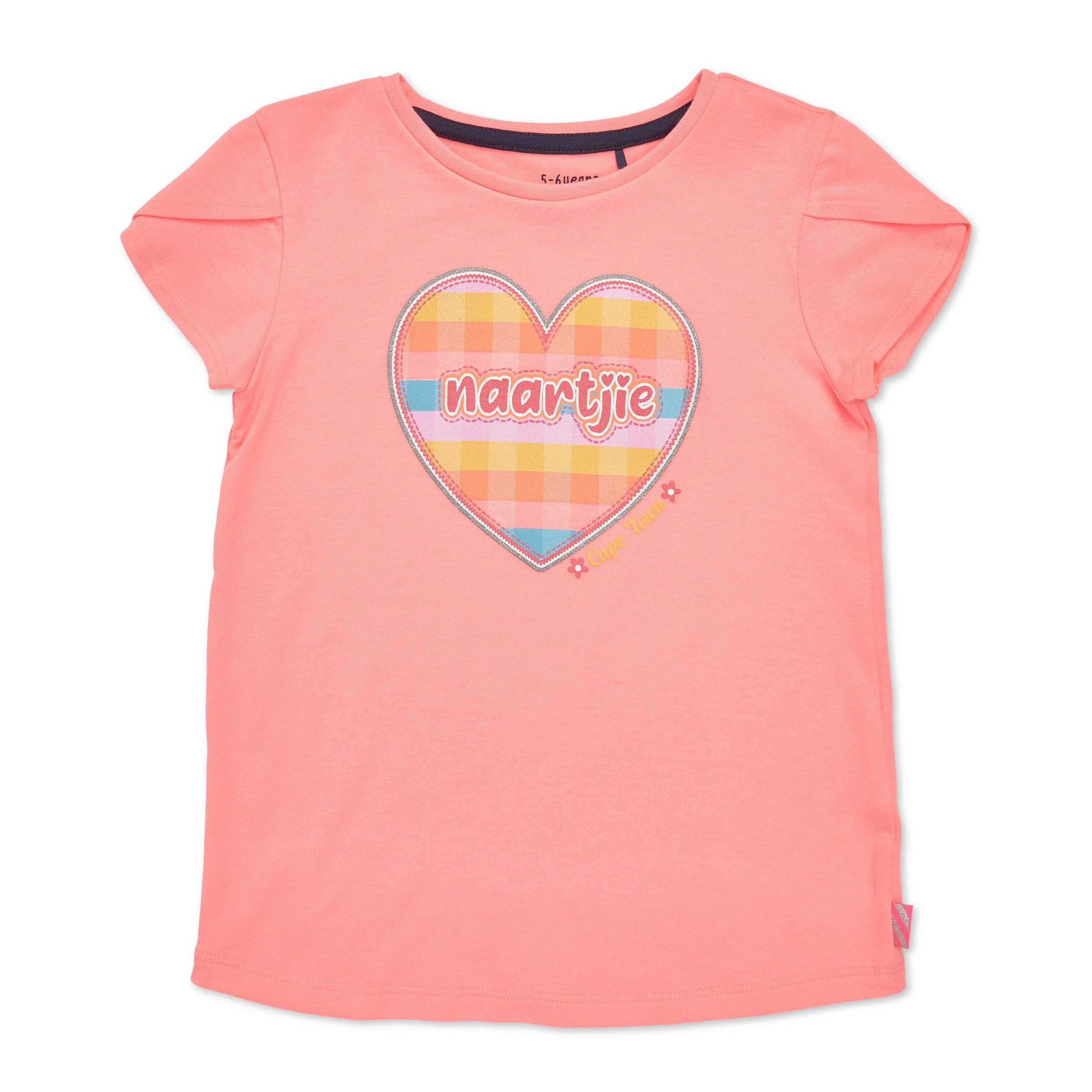 Kid Girls Neon Pink Heart T-shirt (3181348) | Naartjie