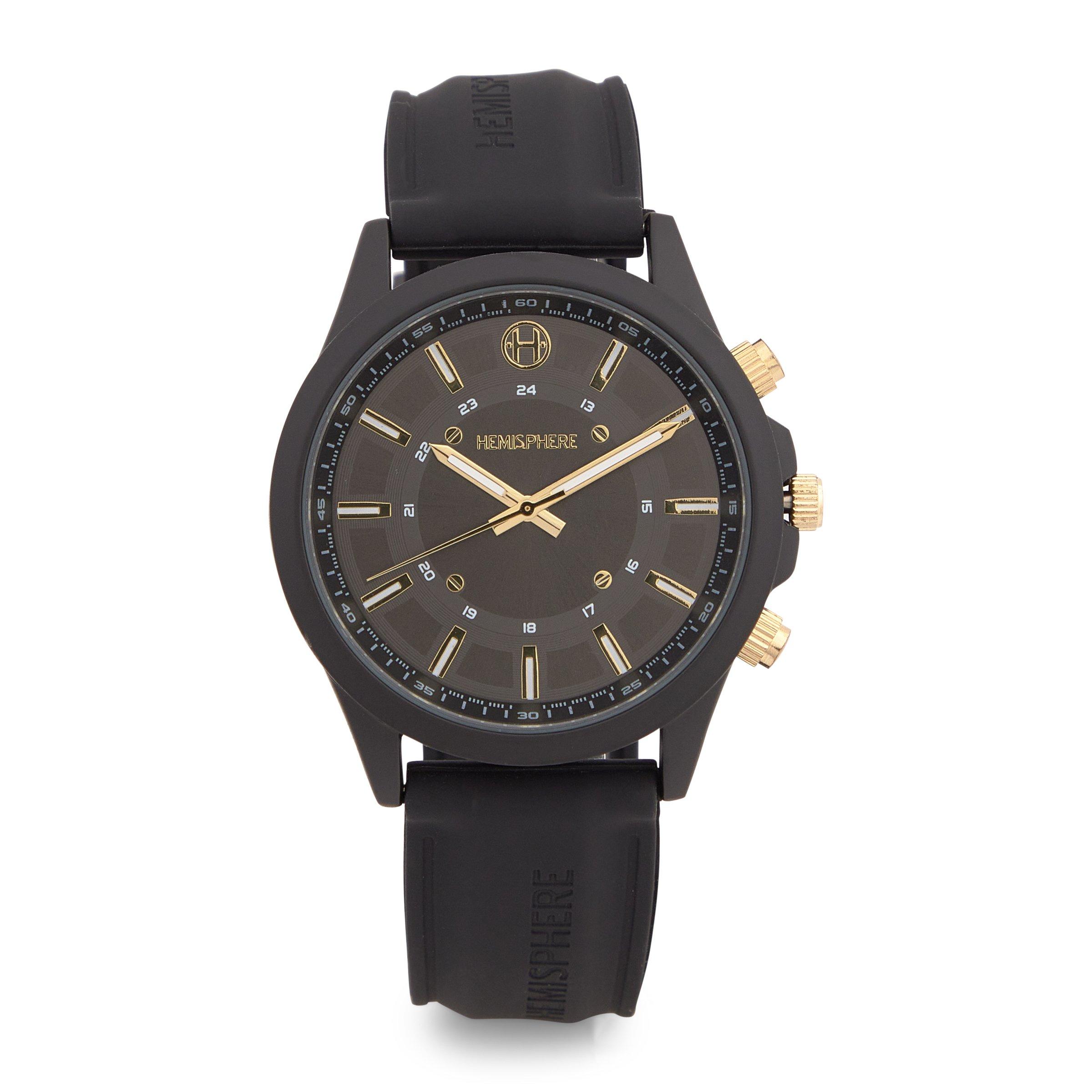 Black and Gold Resin Strap Watch (3181369) | Hemisphere