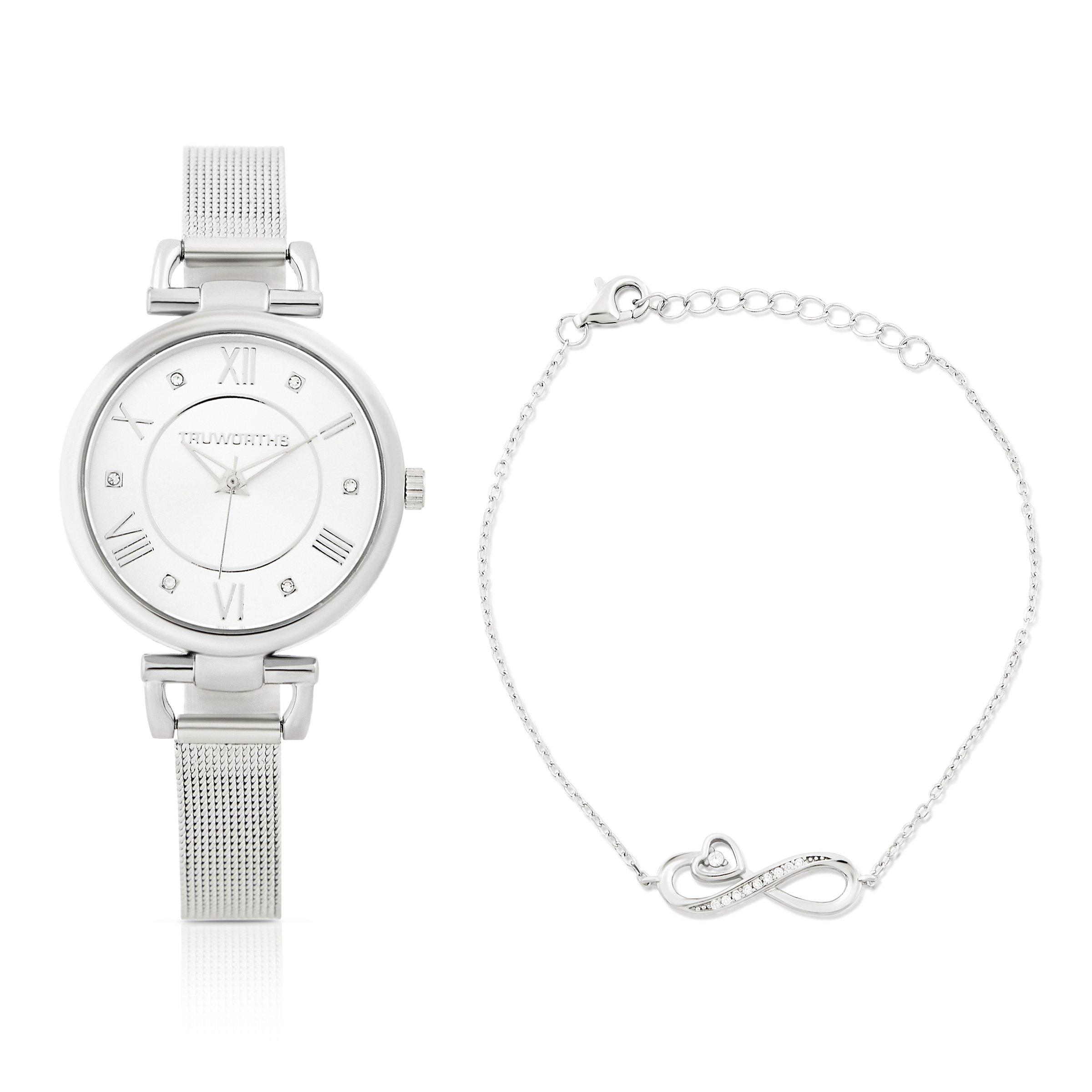 Sterling Silver Bracelet & Watch Set (3181379) | Sterling Silver