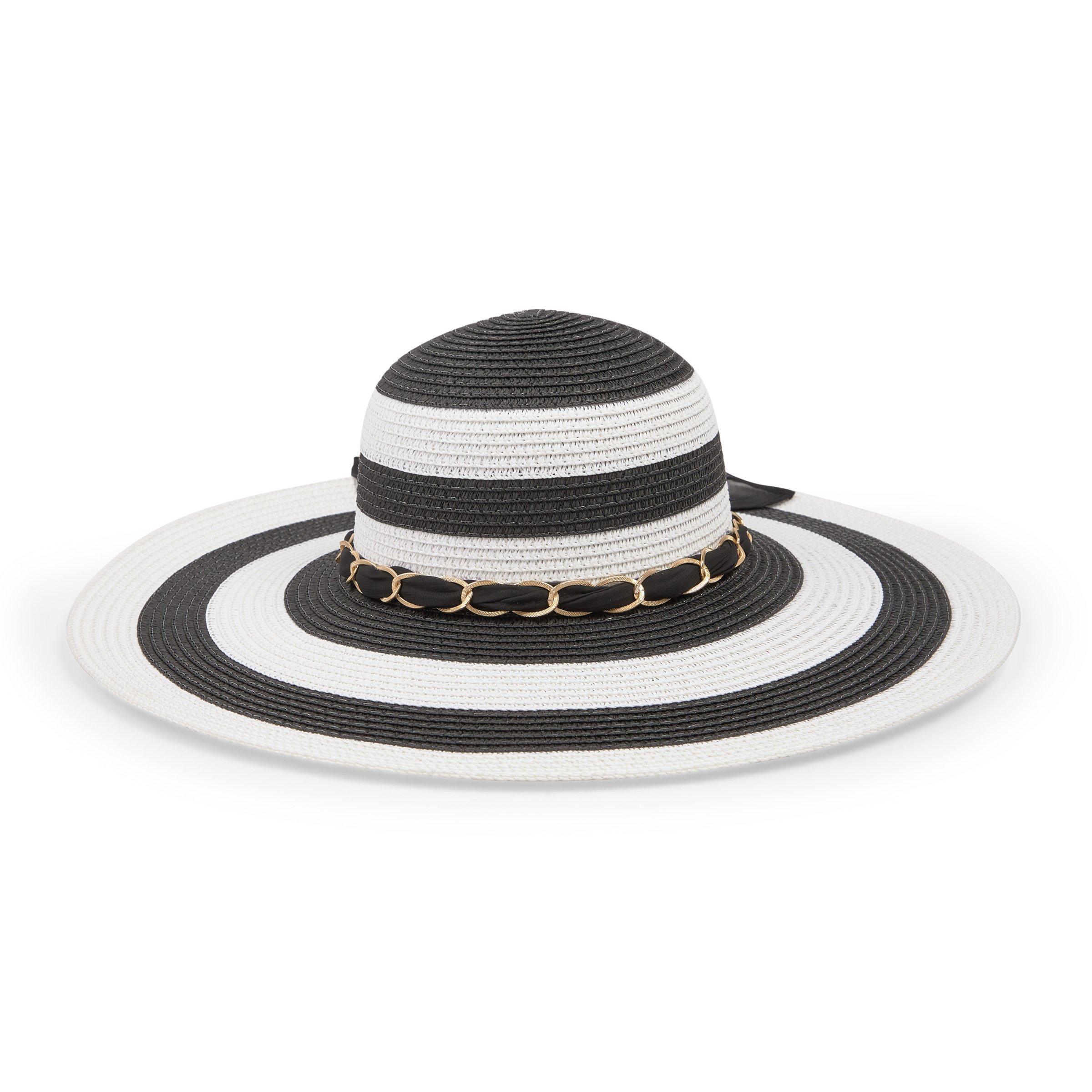 Black and White Striped Floppy Hat (3181407) | Daniel Hechter