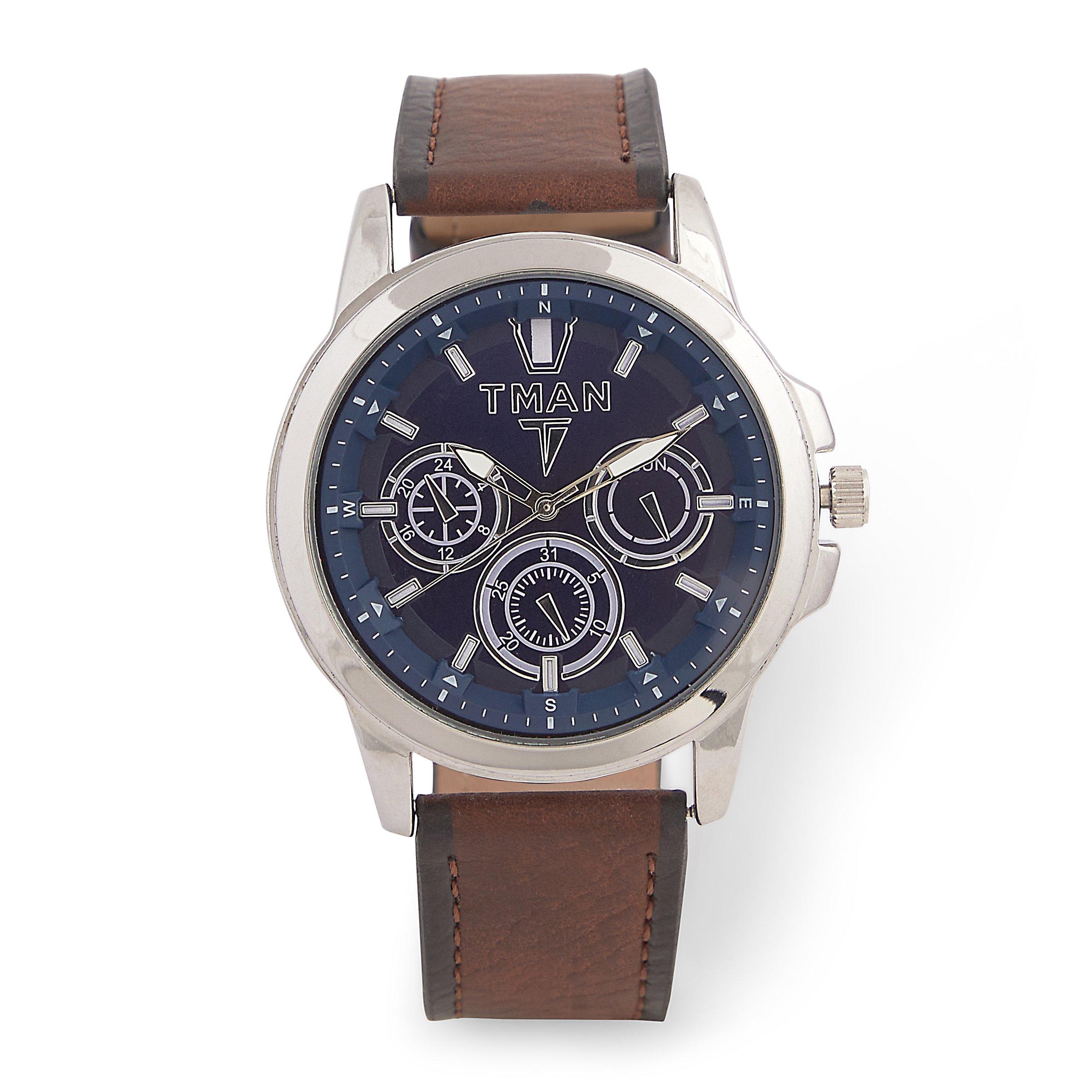 Brown PU Blue Dial Watch (3181483) | Truworths