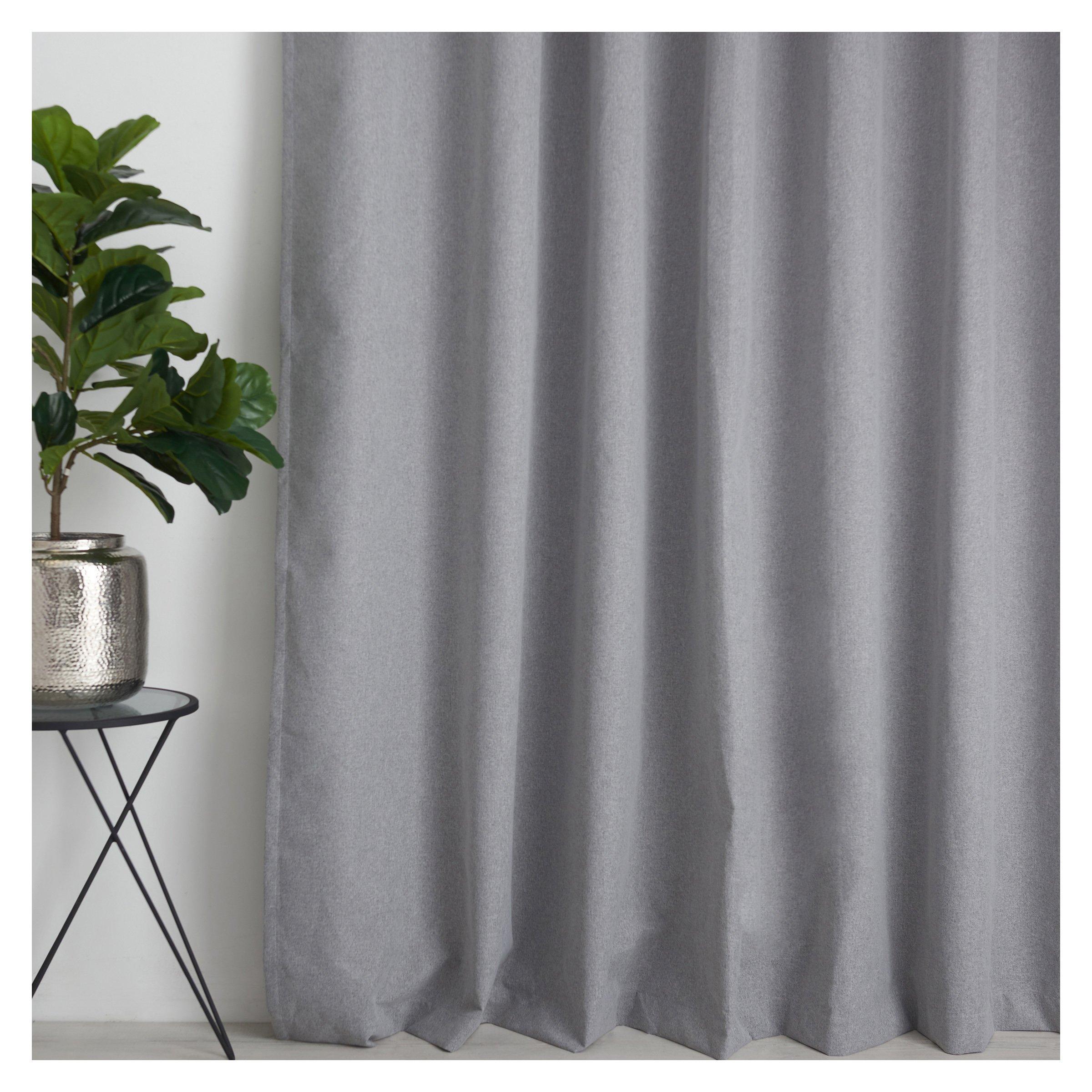 Woven Grey Blackout Eyelet Curtains (3181715) | Loads of Living