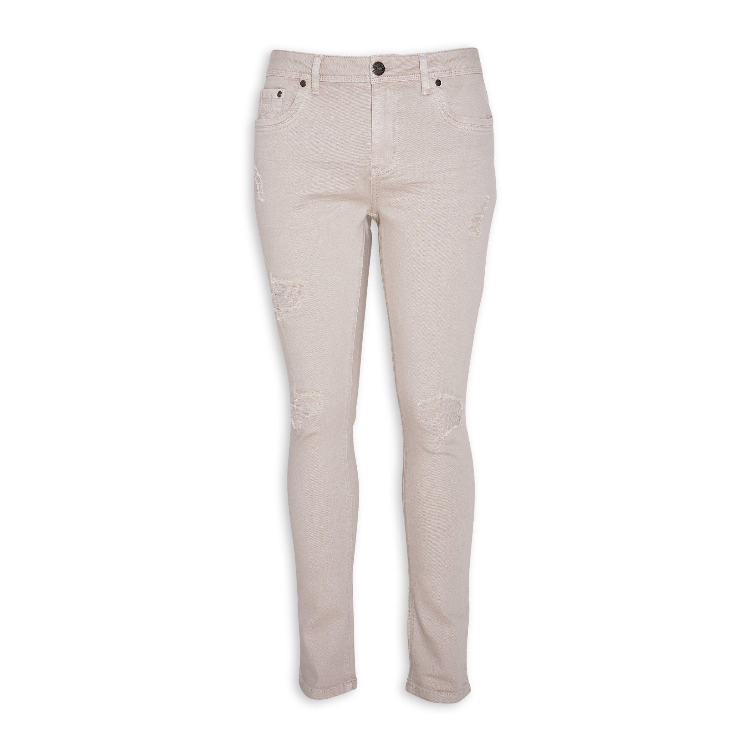 Beige Ripped Super Skinny Jeans (3181737) | Identity