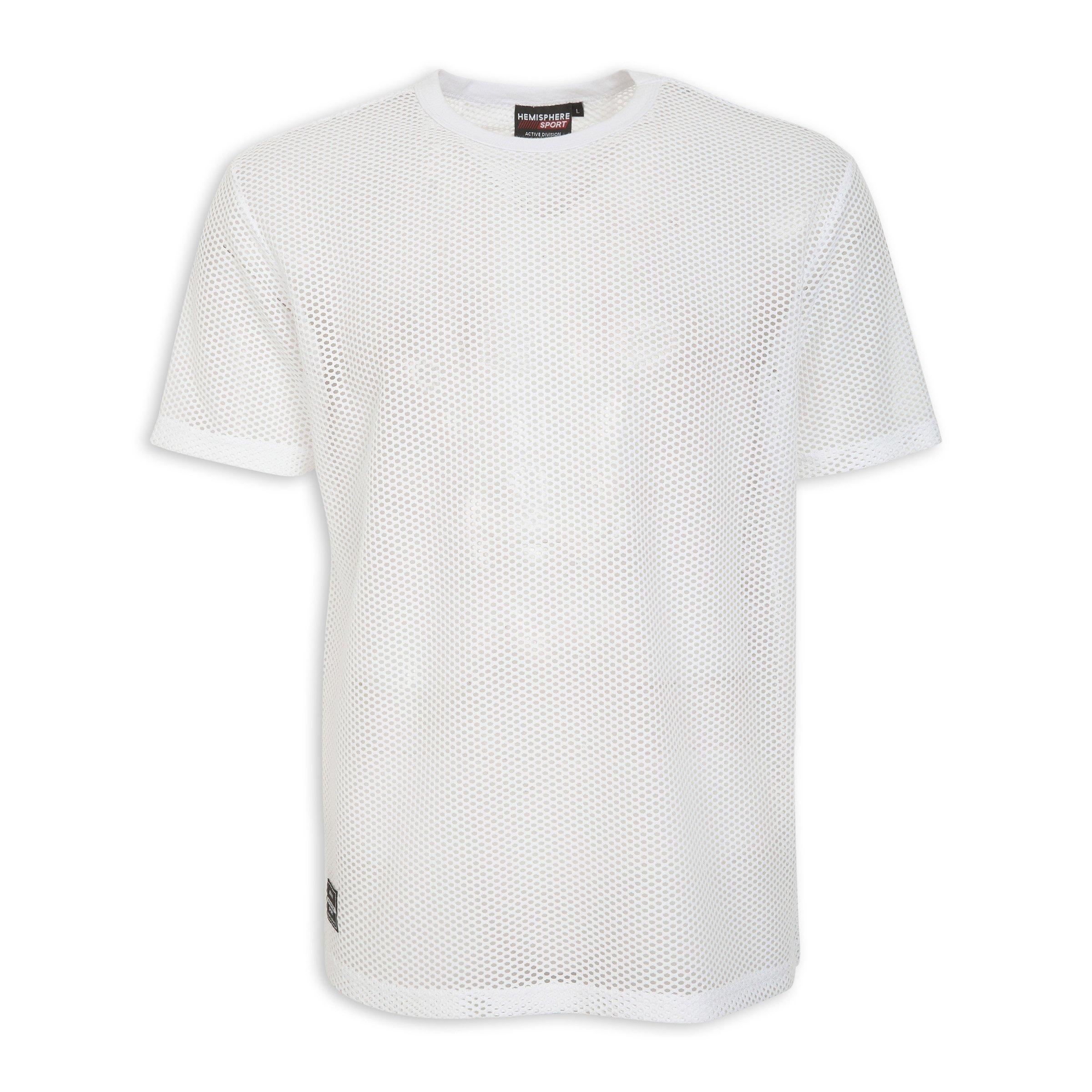White Relaxed Fit Mesh T-shirt (3181760) | Hemisphere Sport