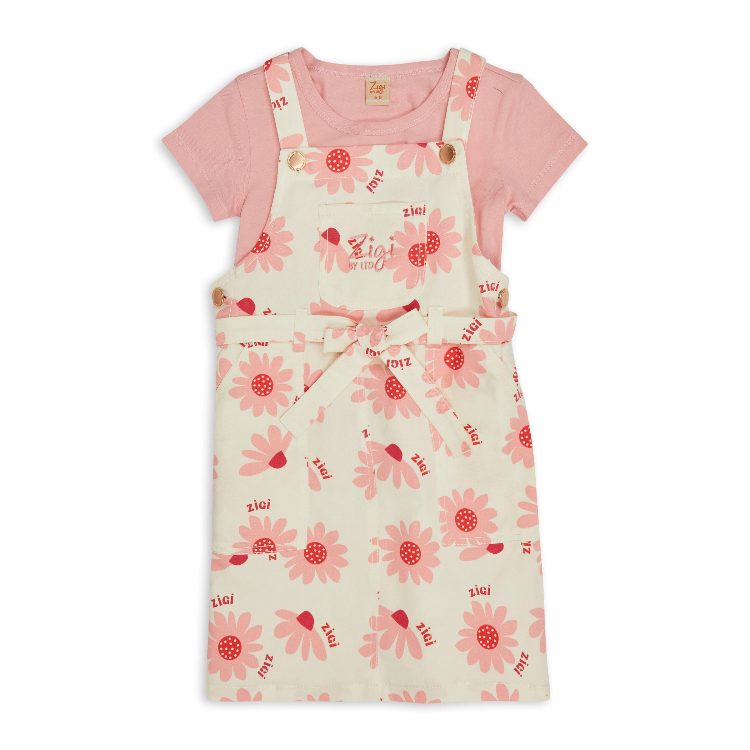 Kid Girls Printed Pinny Dress Set (3181771) | LTD Kids