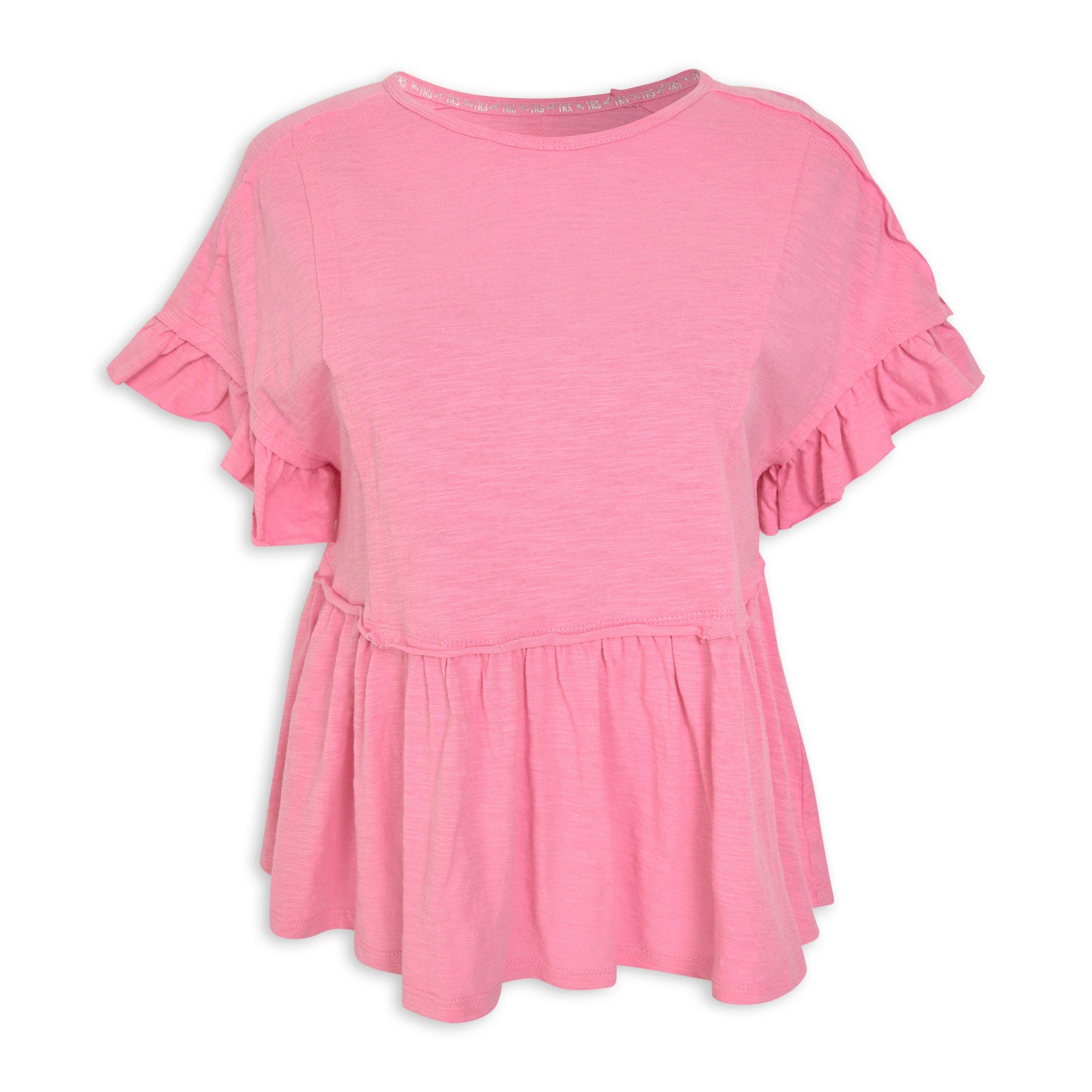 Pink Flutter Sleeves Dress (3181813) | TRS