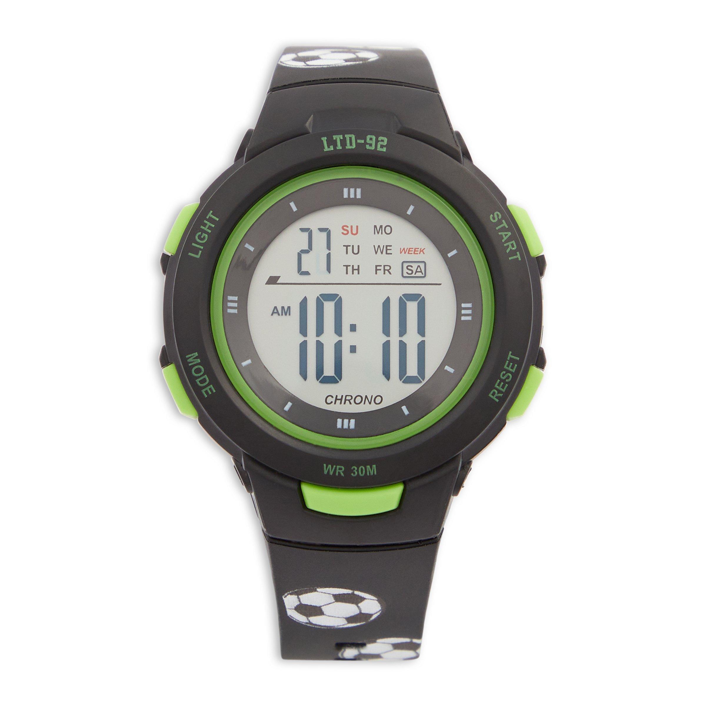 Black Green Soccer Digital Kids Watch (3181949) | LTD Kids