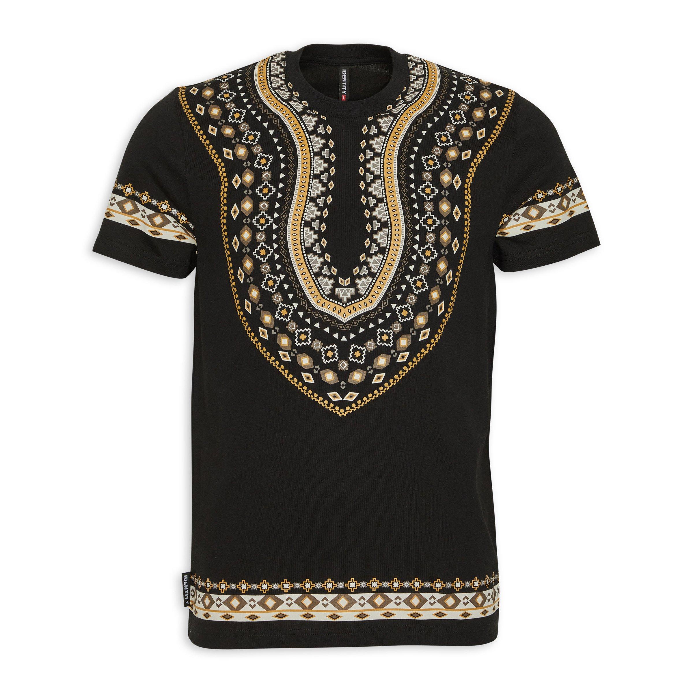 Black Tribal Print T-shirt (3182083) | Identity