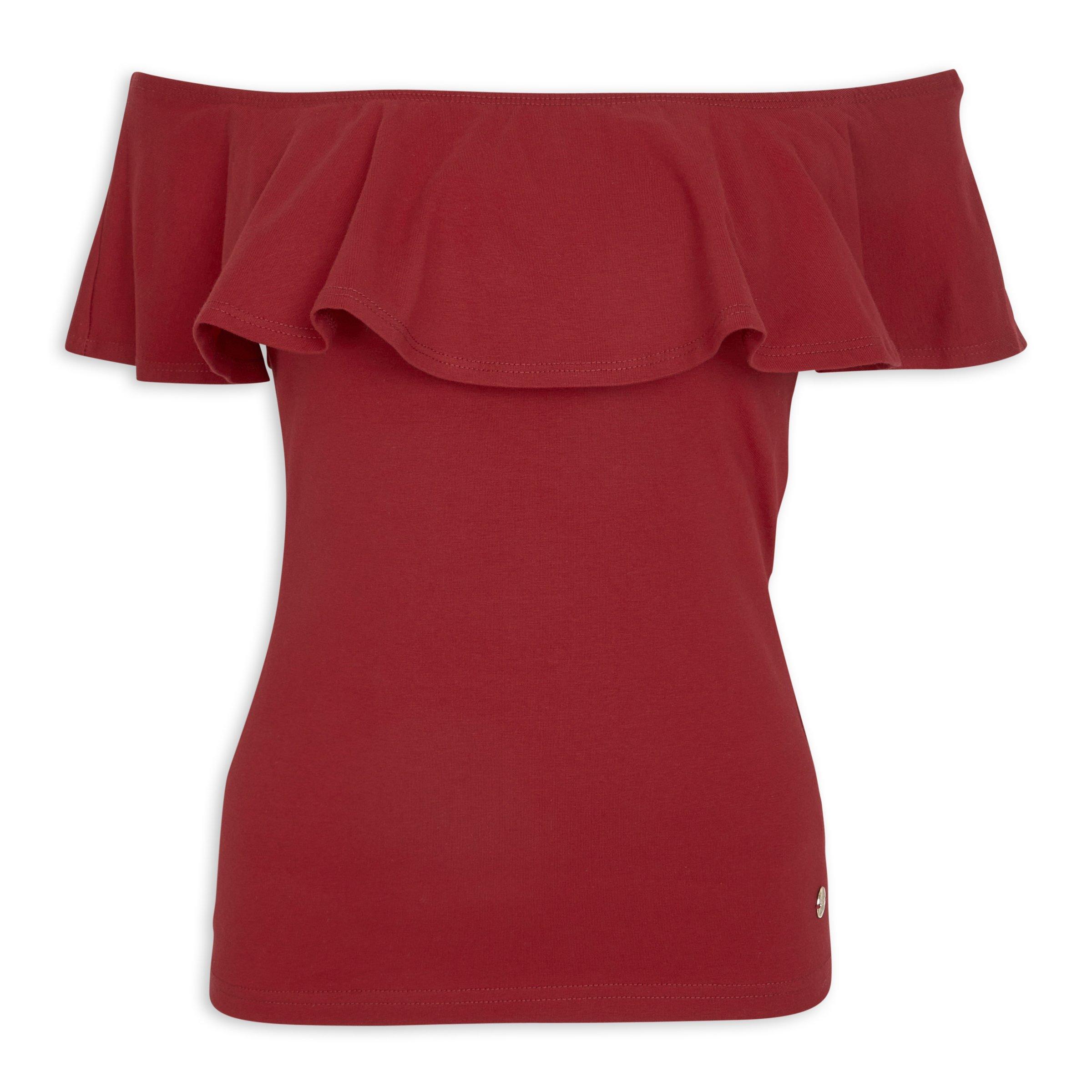 Red Frill Off-the-shoulder Top (3182357) | OUTBACK RED