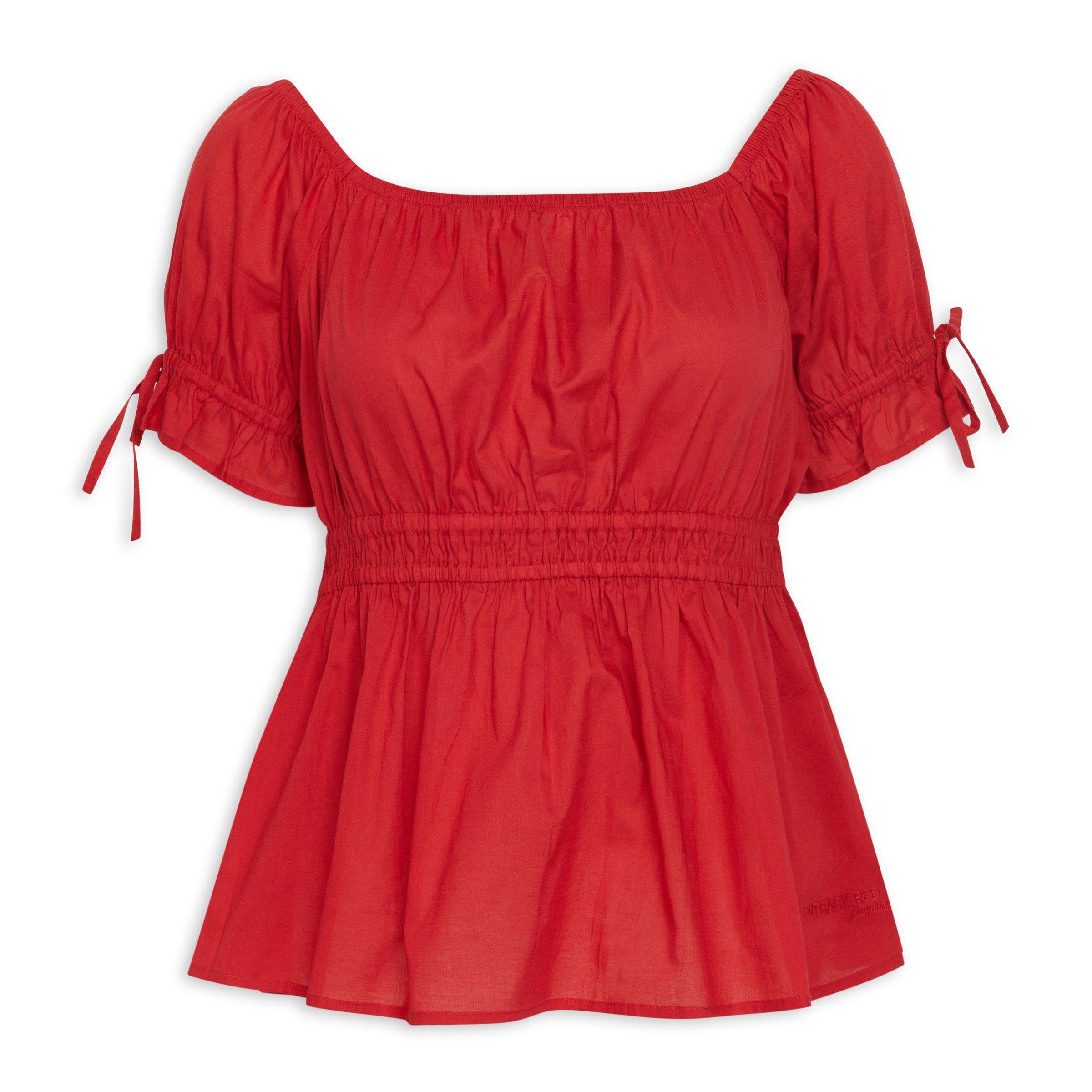 Red Peplum Top (3182811) | OUTBACK RED
