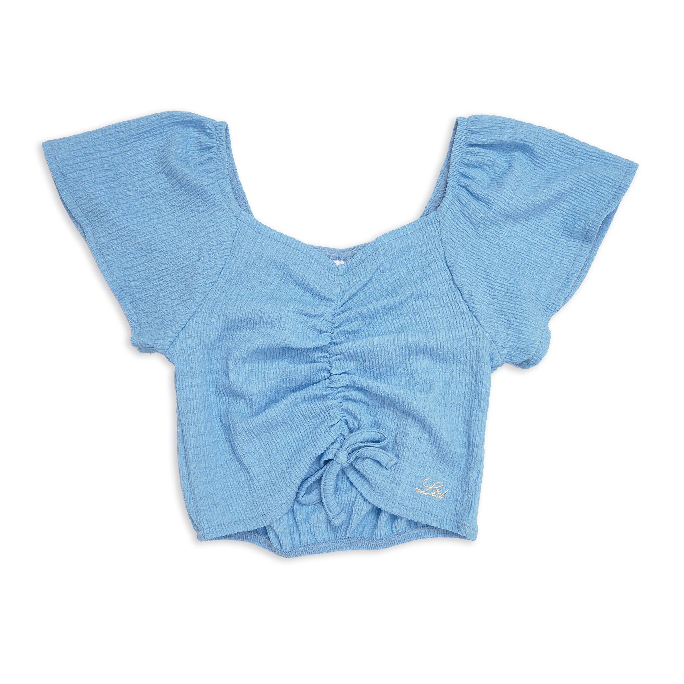 Girls Blue Textured Top (3182972) | LTD Kids