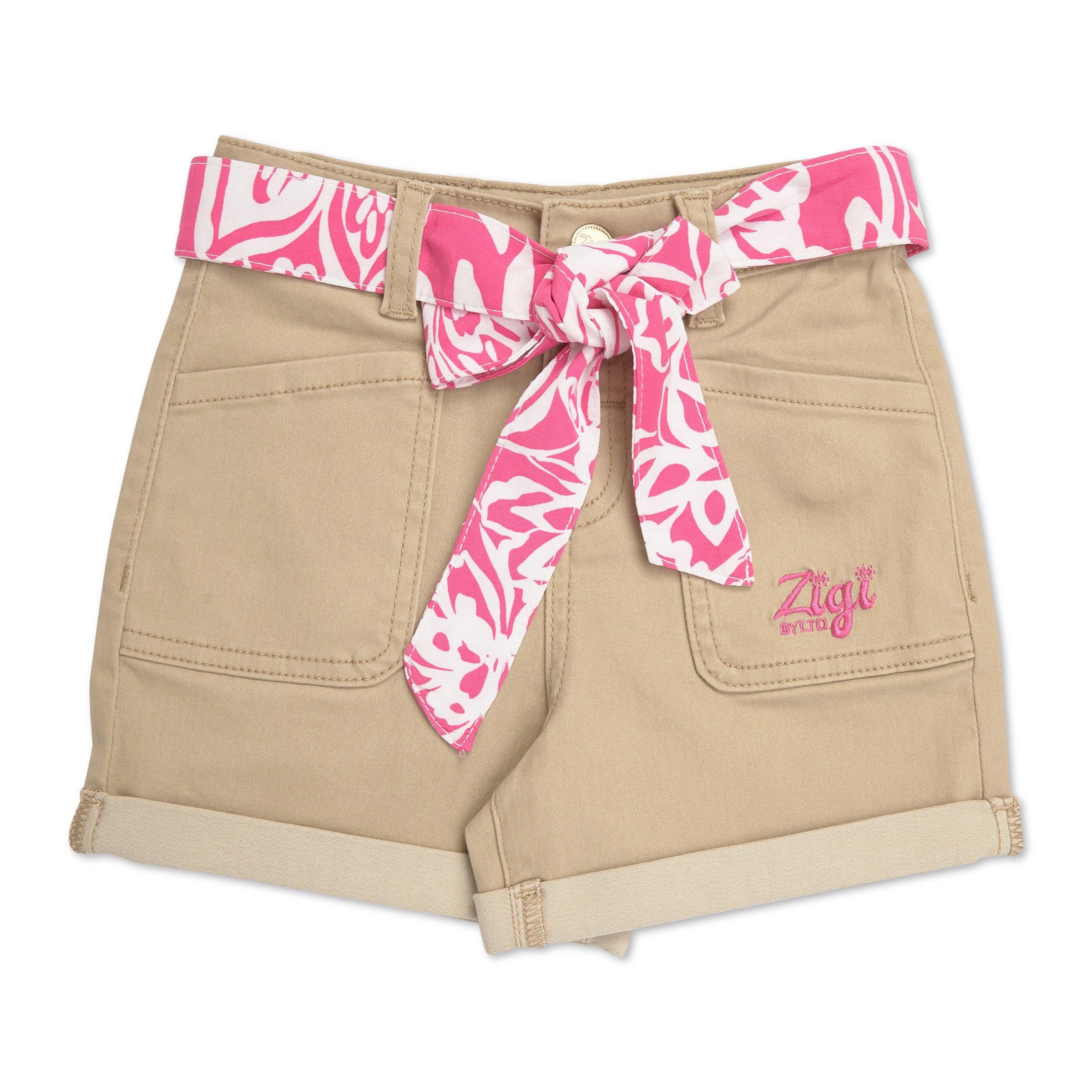 Kid Girls Beige Belted Shorts (3182999) | LTD Kids