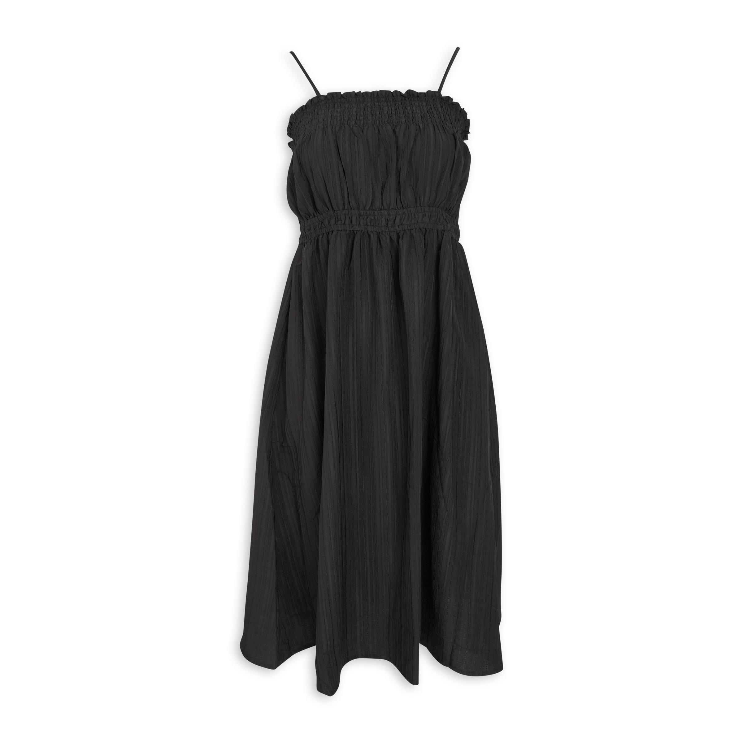 Black Textured Midi Dress (3183129) | Identity X Sync