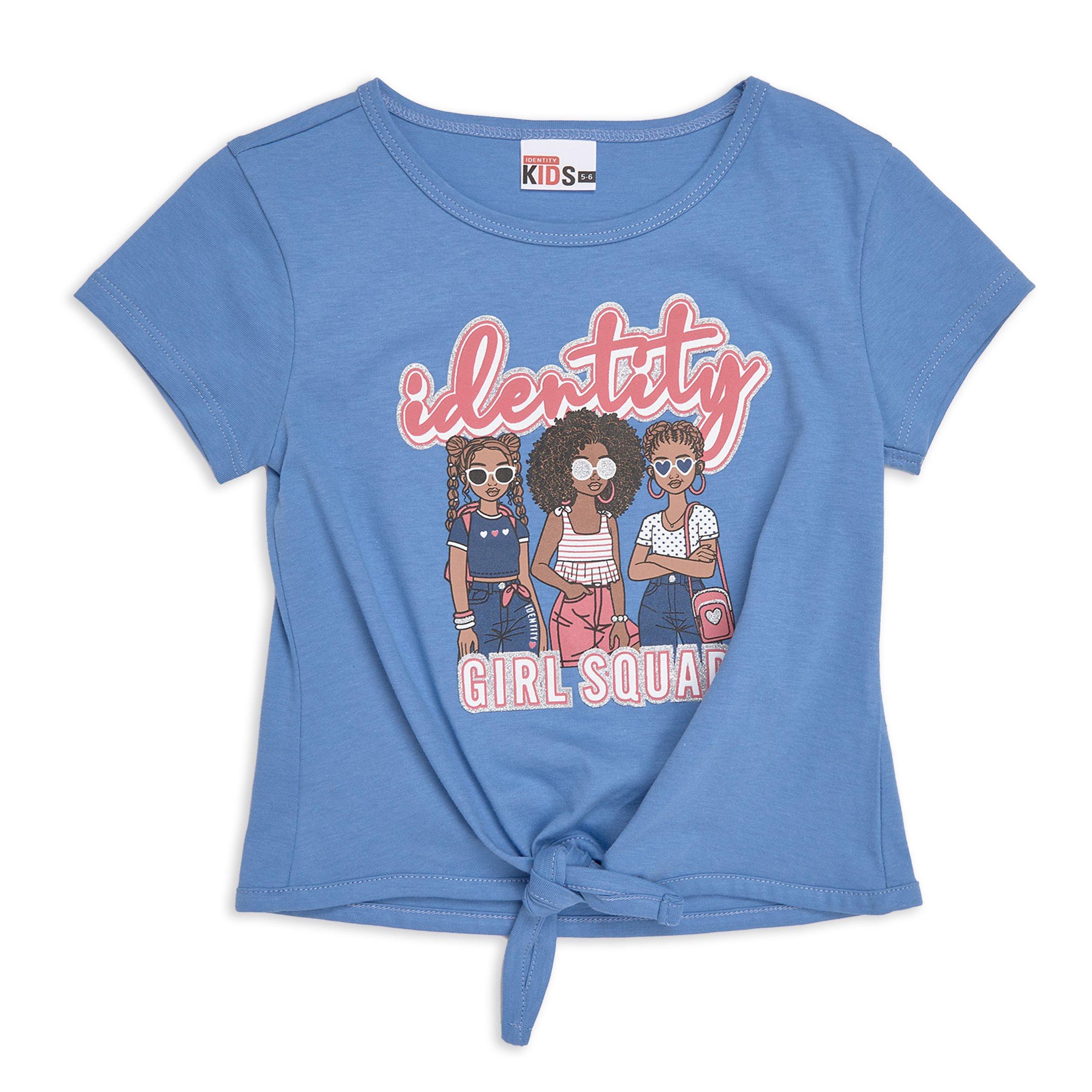 Kid Girls Blue Graphic T-shirt (3183246) | Identity